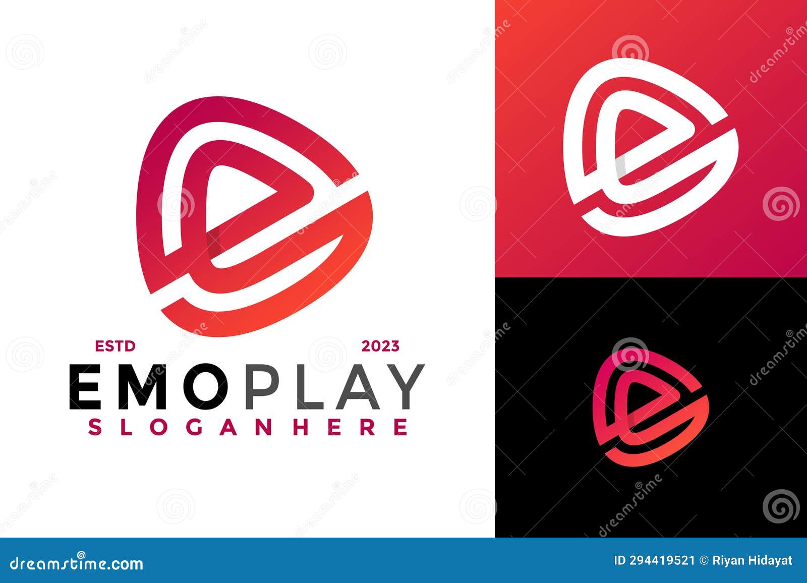 Letter E Play Button Logo Design Vector Symbol Icon Illustration Stock ...