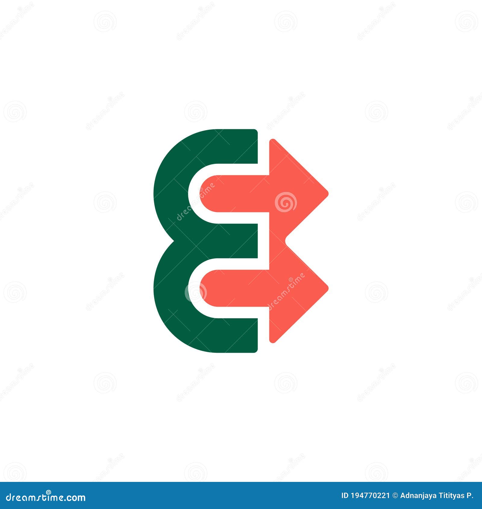 Letter E Pointing Arrow Simple Geometric Logo Vector Stock Vector ...