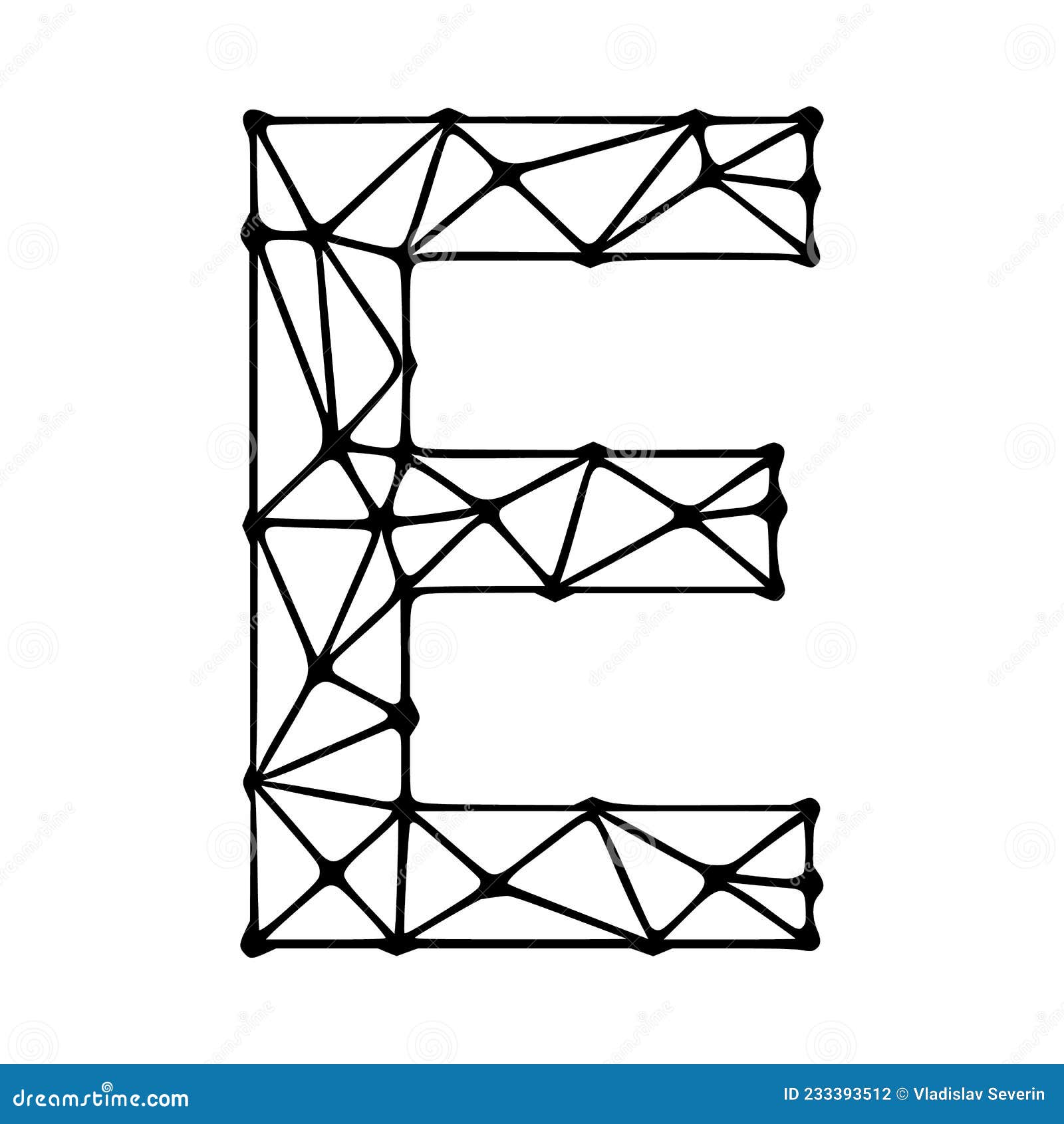 Letter e polygonal symbol stock vector. Illustration of geometry ...