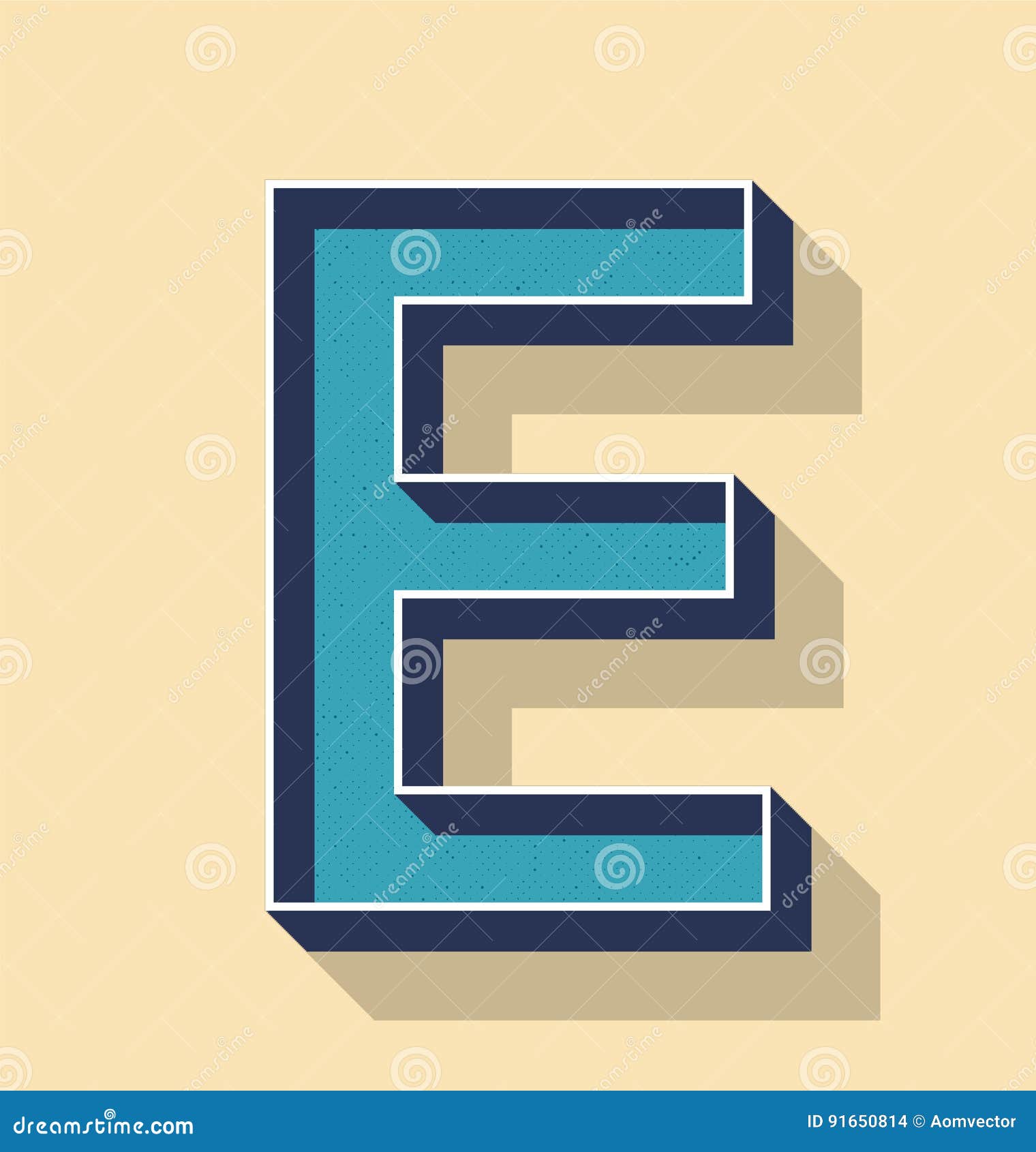 Letter E Retro Vector Text Style, Fonts Concept Stock Vector ...