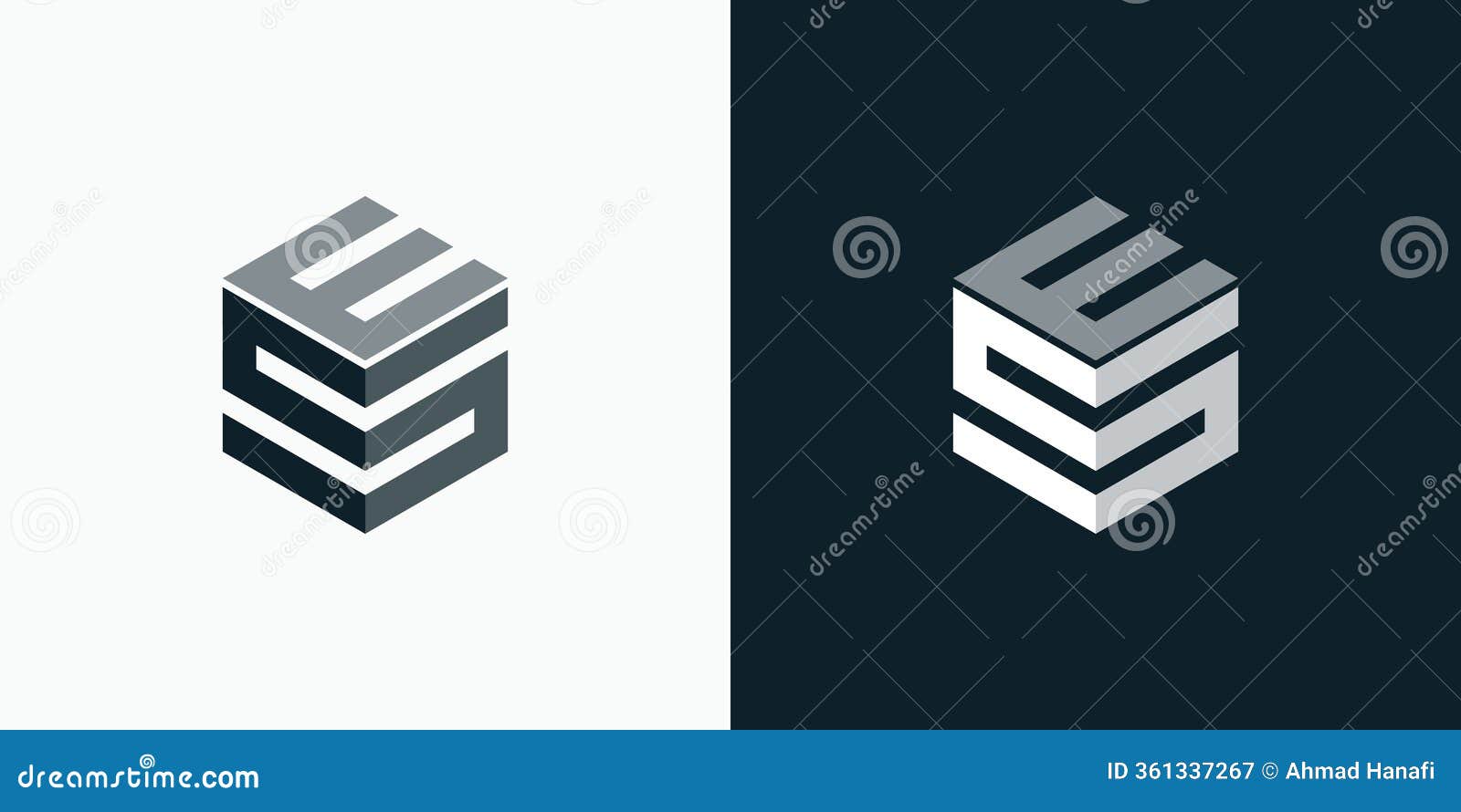 Letter E and S Initials Vector Logo Design in Cube Shape Stock Vector ...