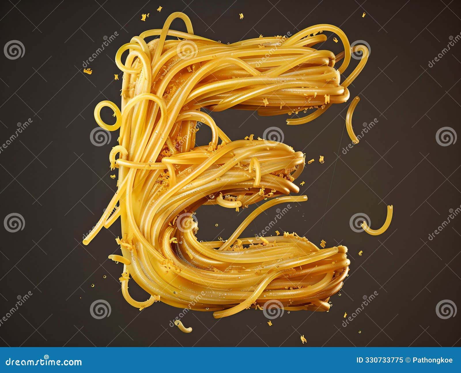 Letter E in the Shape of Spaghetti. Stock Illustration - Illustration ...