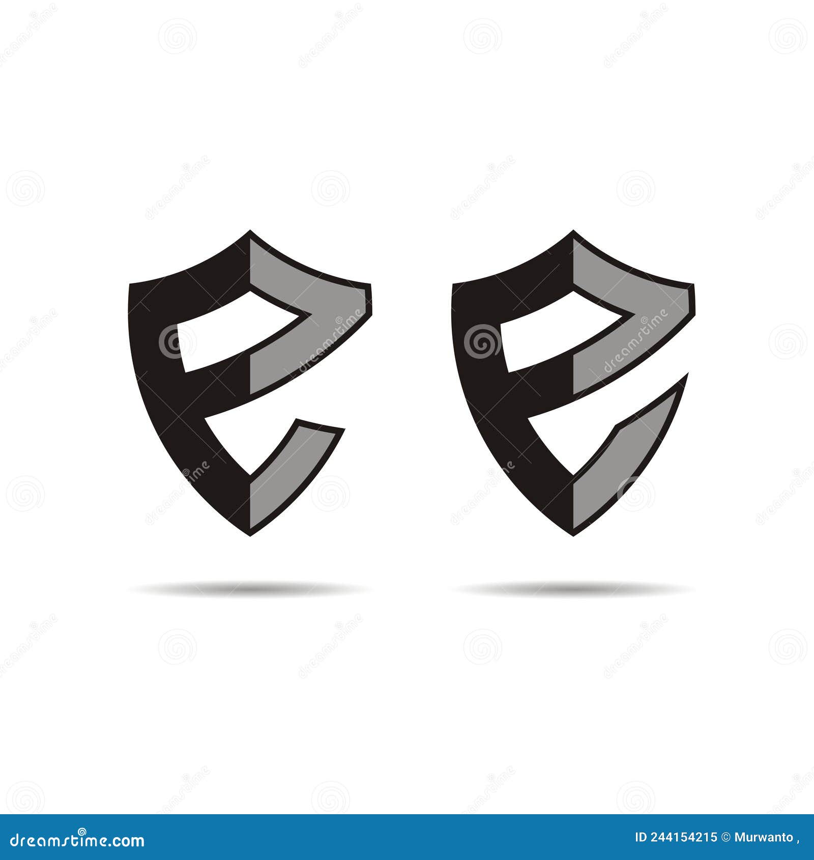 Letter E Shield Logo Design Stock Vector - Illustration of line ...