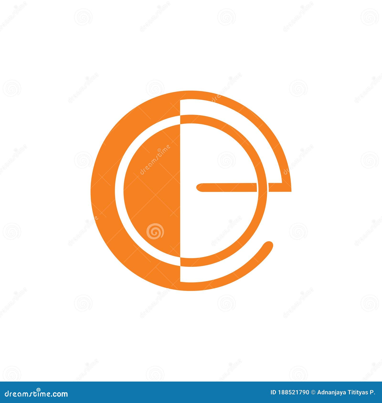 Letter E Simple Geometric Line Circle Logo Vector Stock Vector ...