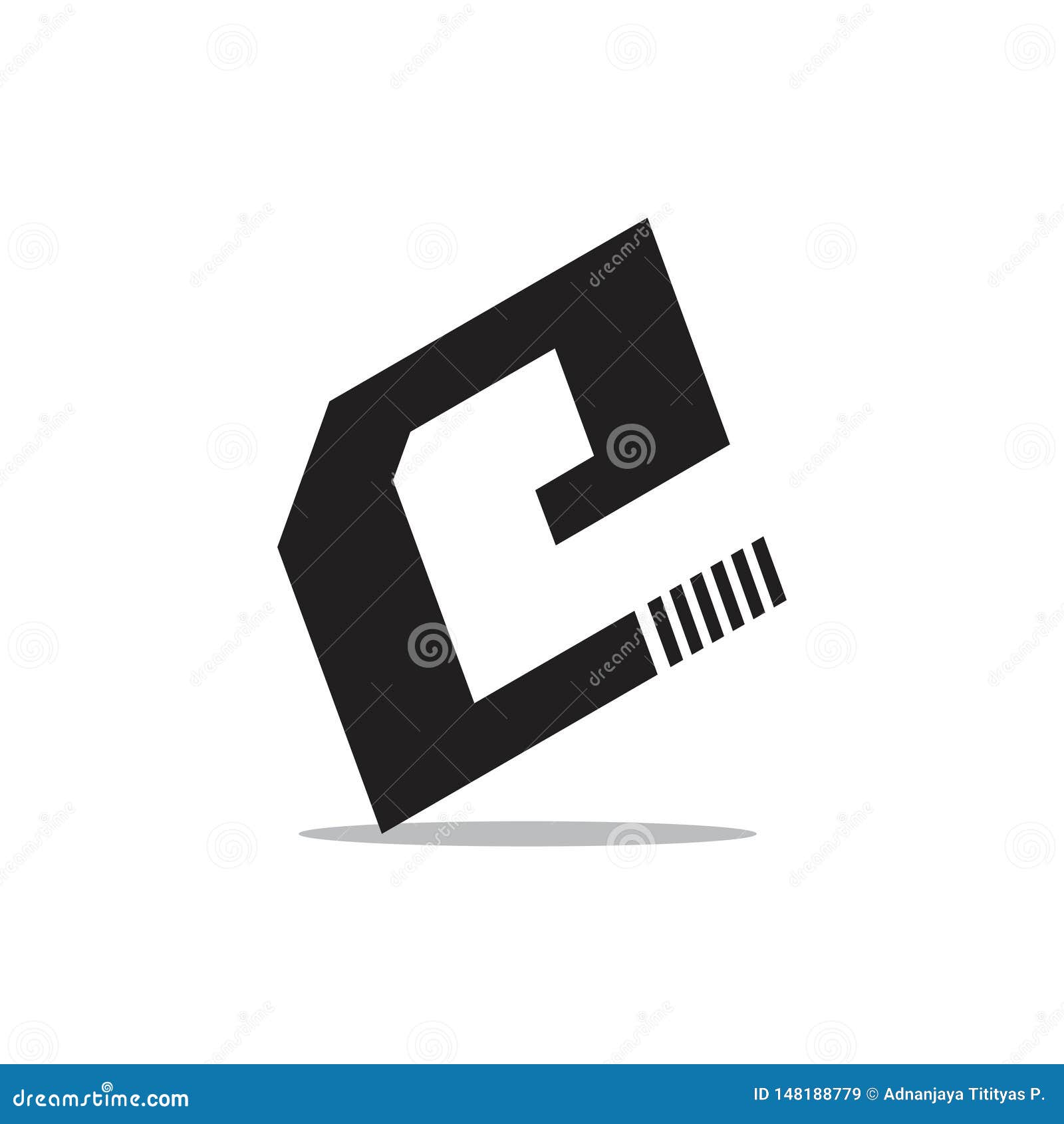 Letter E Simple Geometric Square Logo Stock Vector - Illustration of ...
