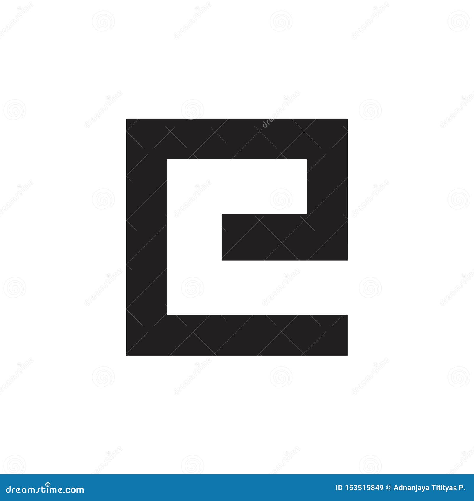 Letter E Simple Geometric Square Logo Vector Stock Vector ...
