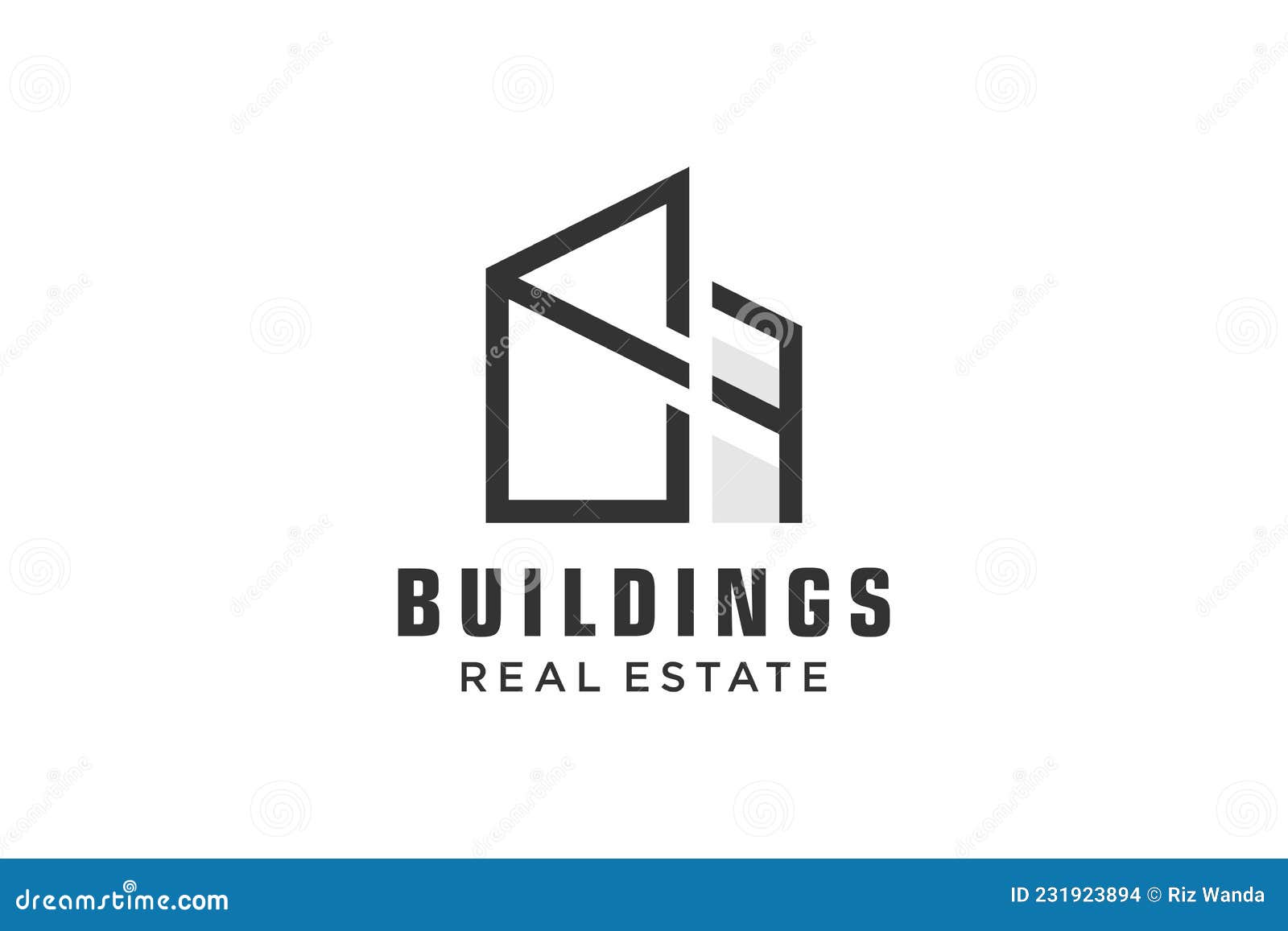 Letter E Simple Modern Building Architecture Logo Design with Line Art ...