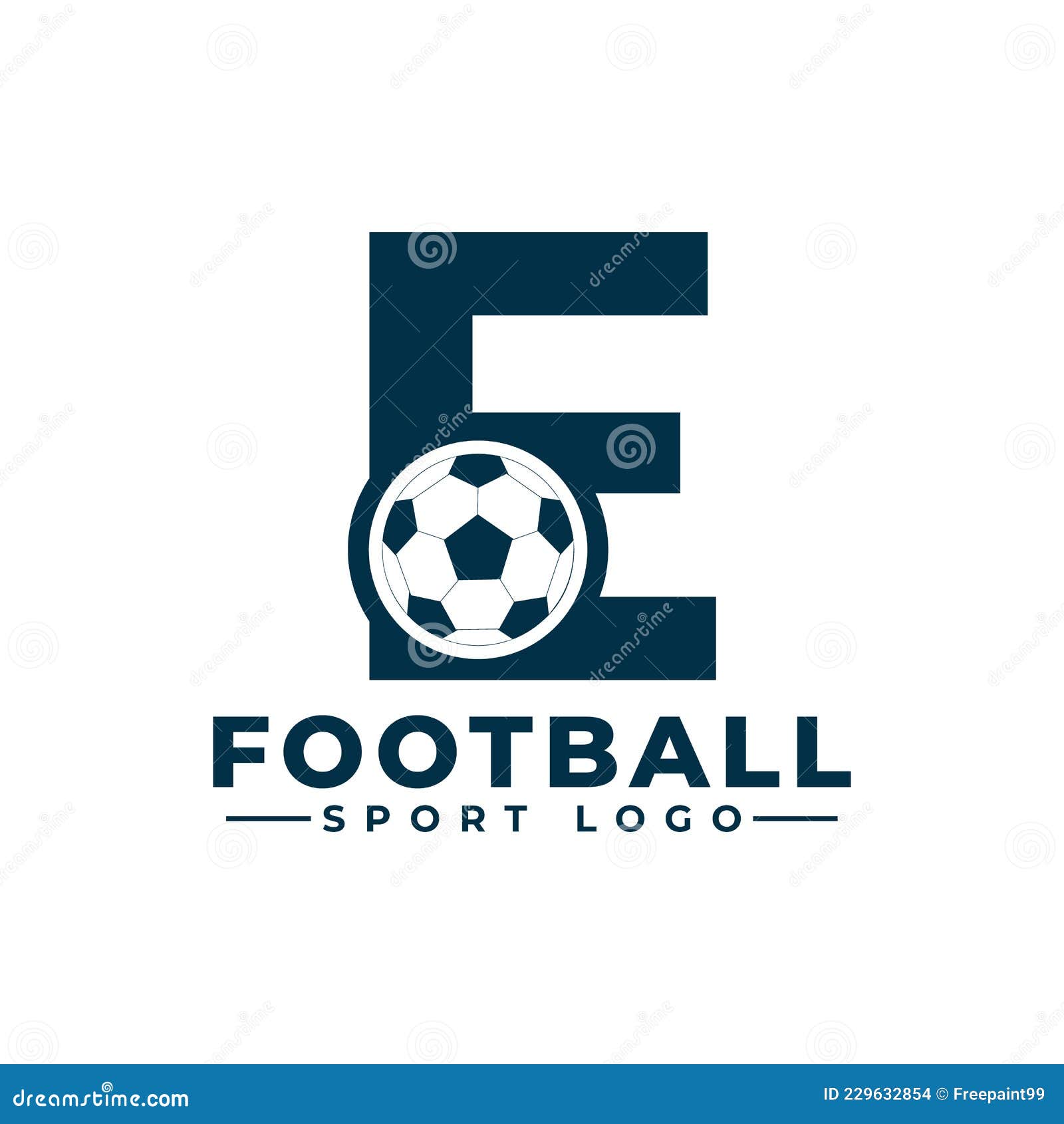 Letter E with Soccer Ball Logo Design. Vector Design Template Elements ...