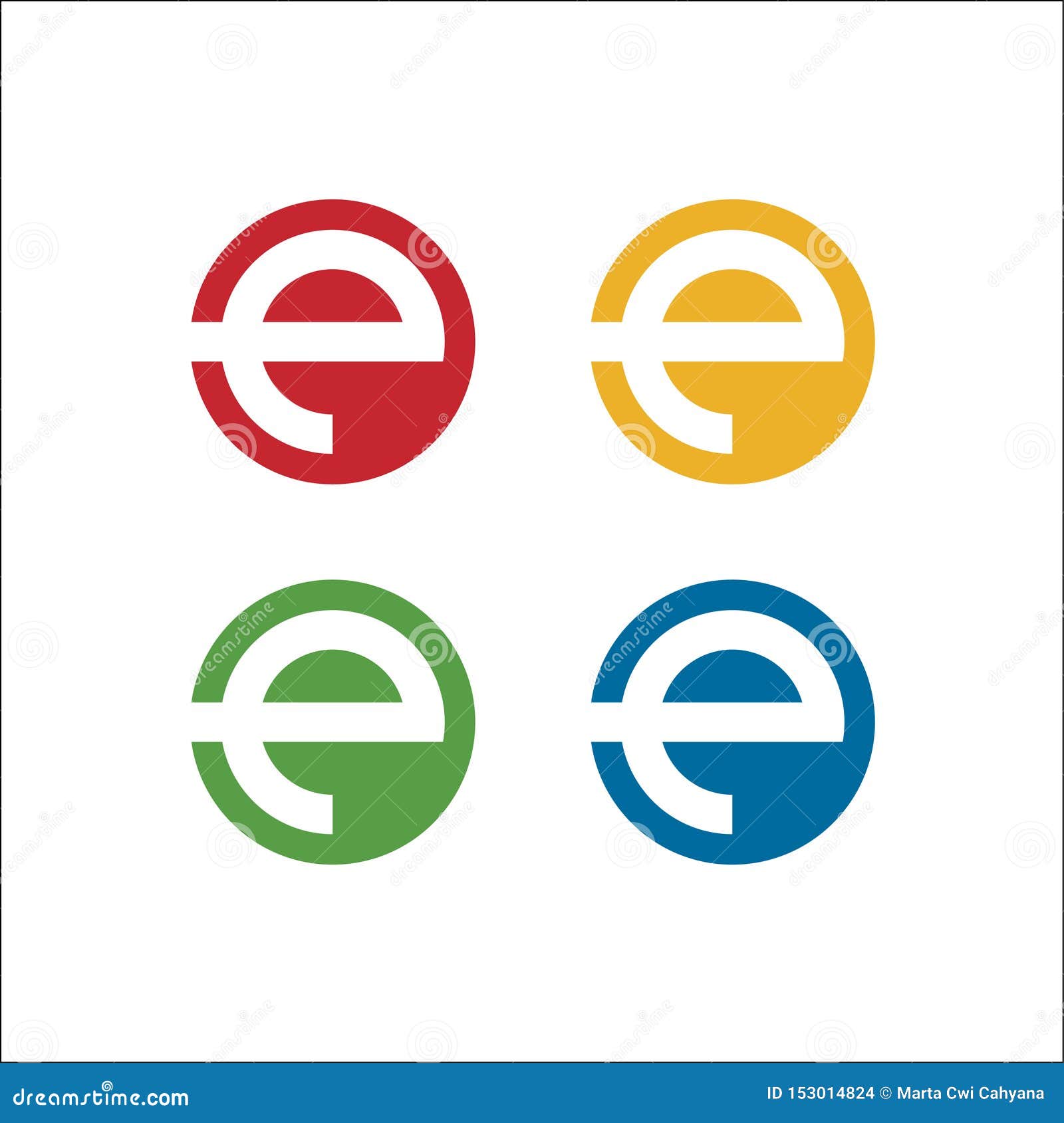 Letter E Solid Circle Logo Vector Template Stock Vector - Illustration ...