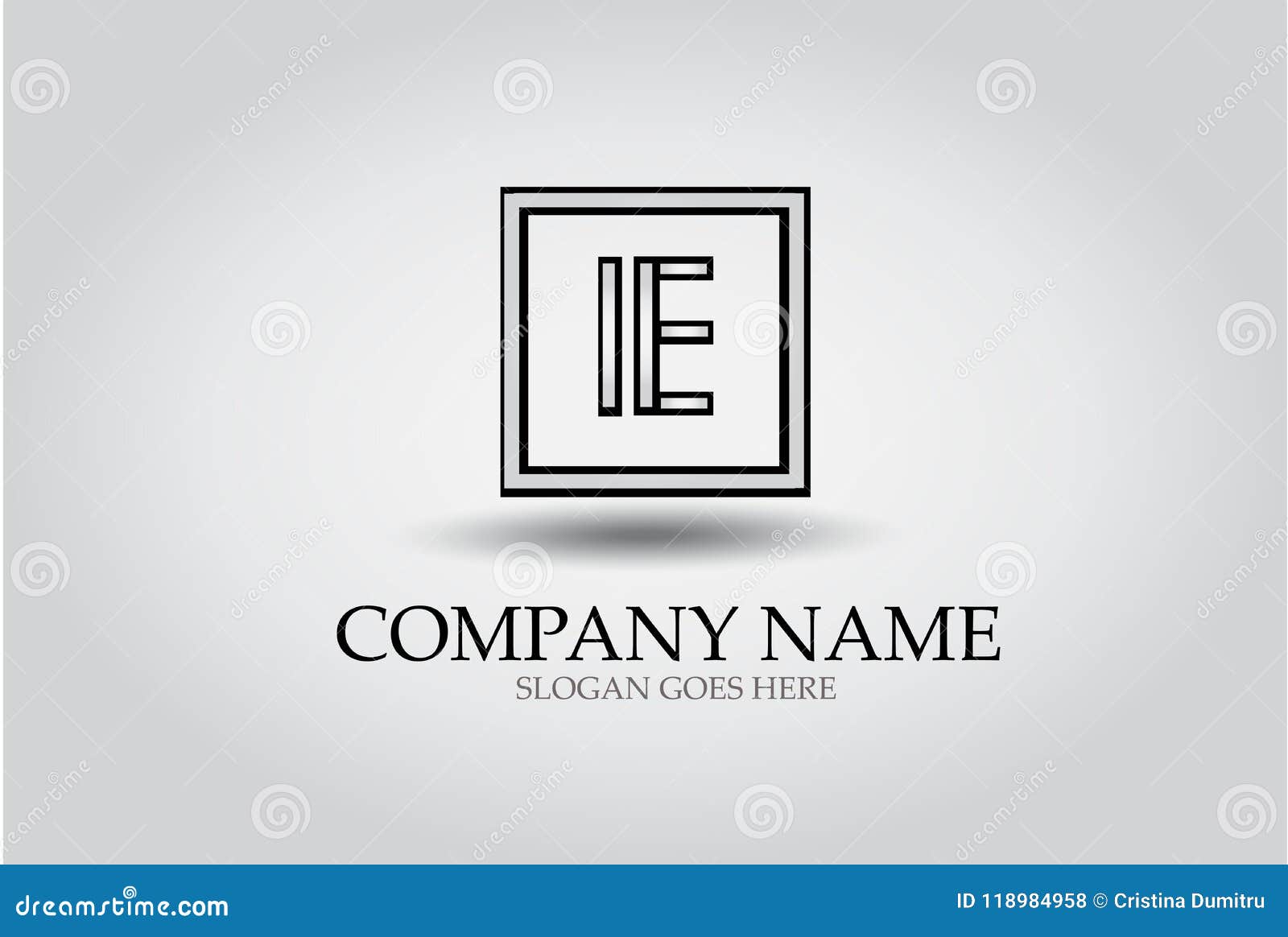 Letter E Square Icon Design Element Template Stock Vector ...