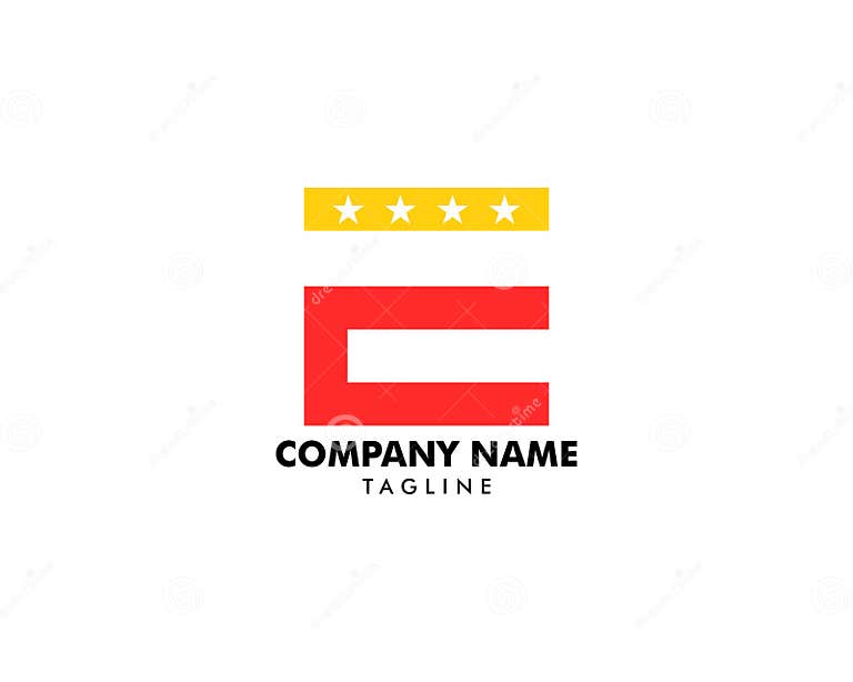 Letter E with Star Shape Logo Vector Stock Vector - Illustration of ...