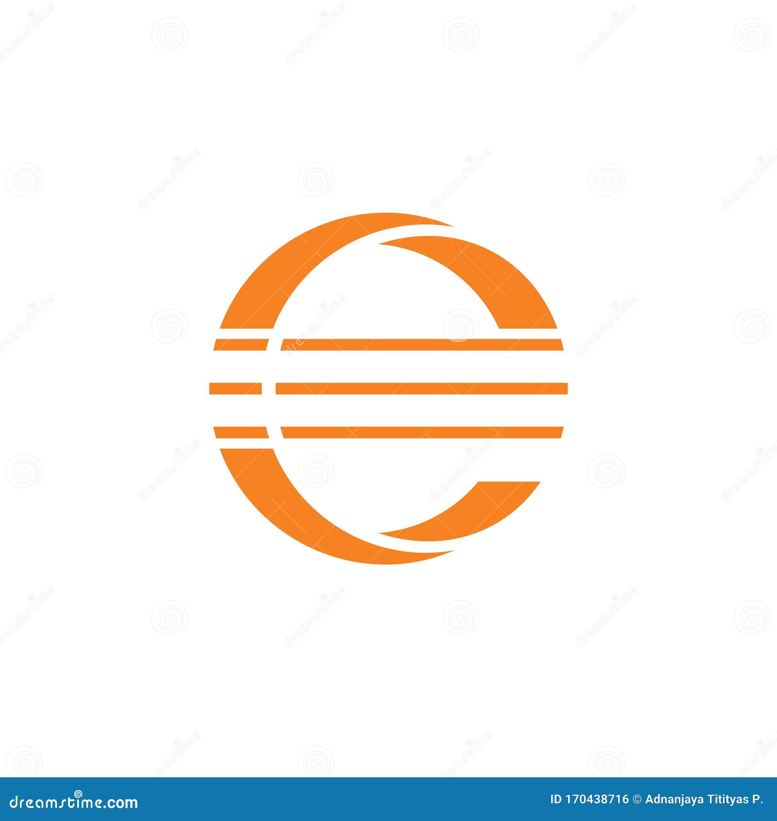 Letter E Stripes Circle Sun Design Symbol Logo Vector Stock Vector ...
