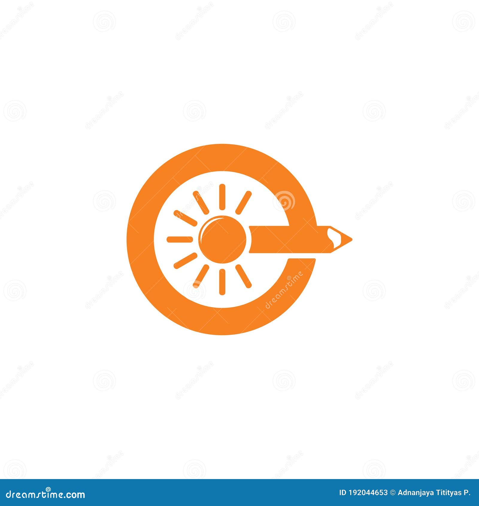 Letter E Sun Shine Pencil Education Concept Vector Stock Vector ...