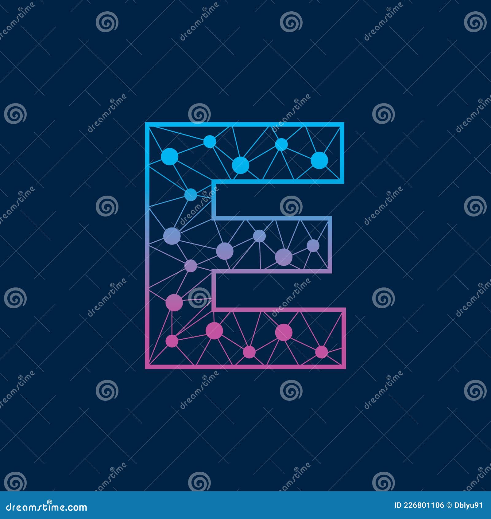 Letter E Tech Network Logo Symbol or Icon Template Design Stock ...