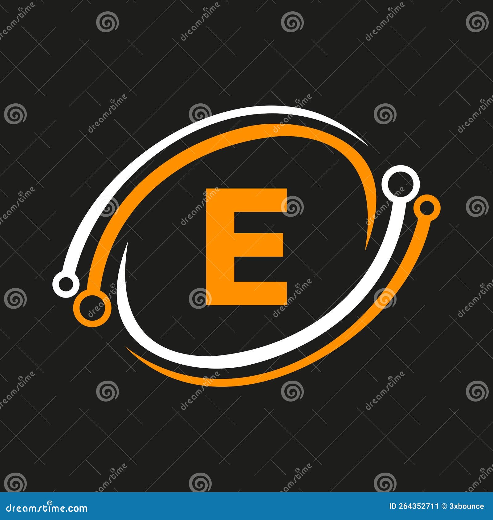 Letter E Technology Logo Combine with Technology Cable Vector Template ...