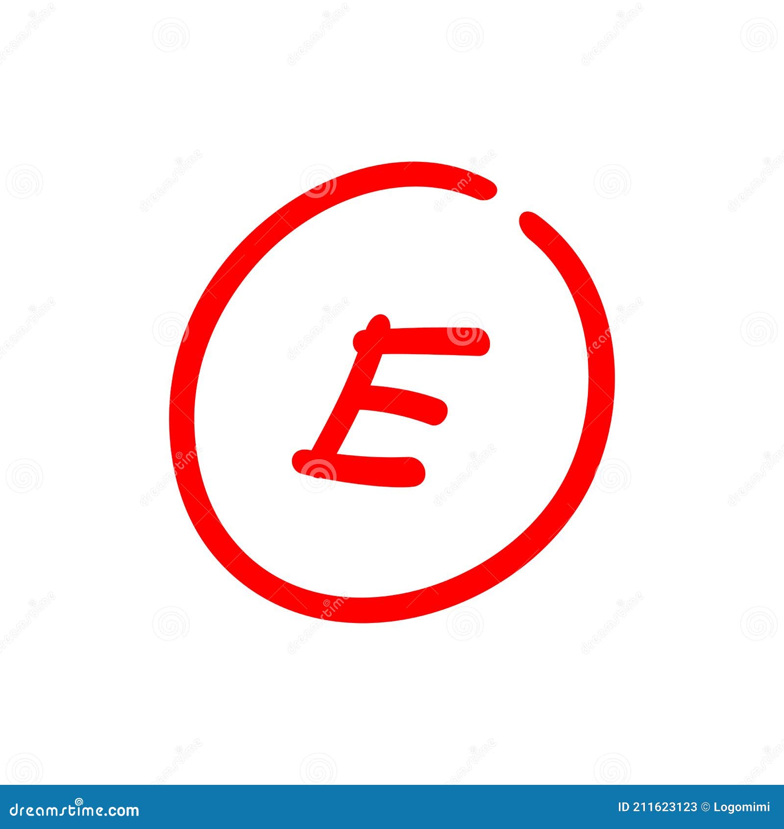 Letter E Test Score, Simbolize a Failing Grade, Bad Test Score ...