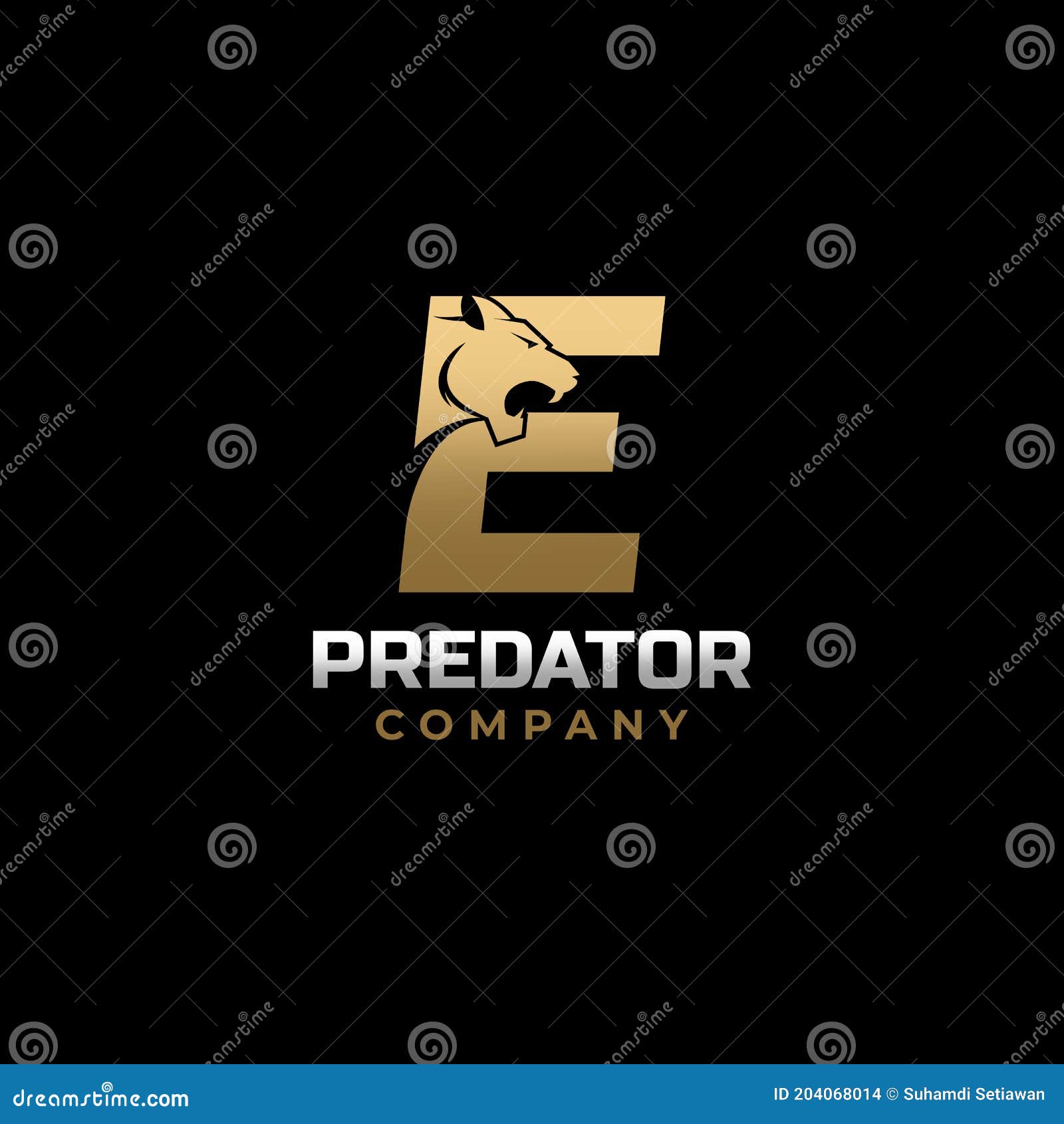 Letter E Tiger, Predator Logo Design Vector Stock Vector - Illustration ...