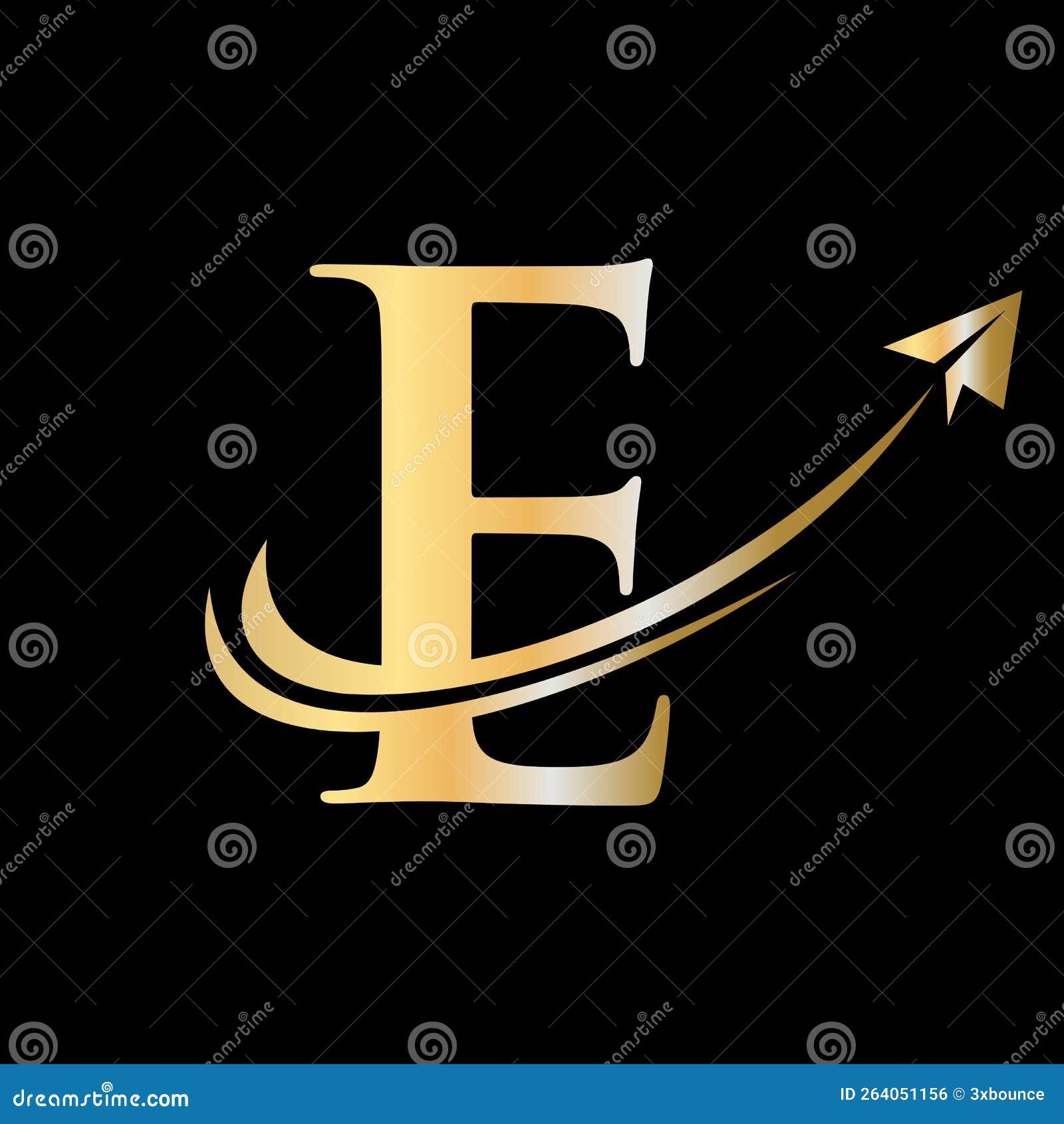 Letter E Travel Logo Vector Template. Initial Travel Logo on Letter E ...