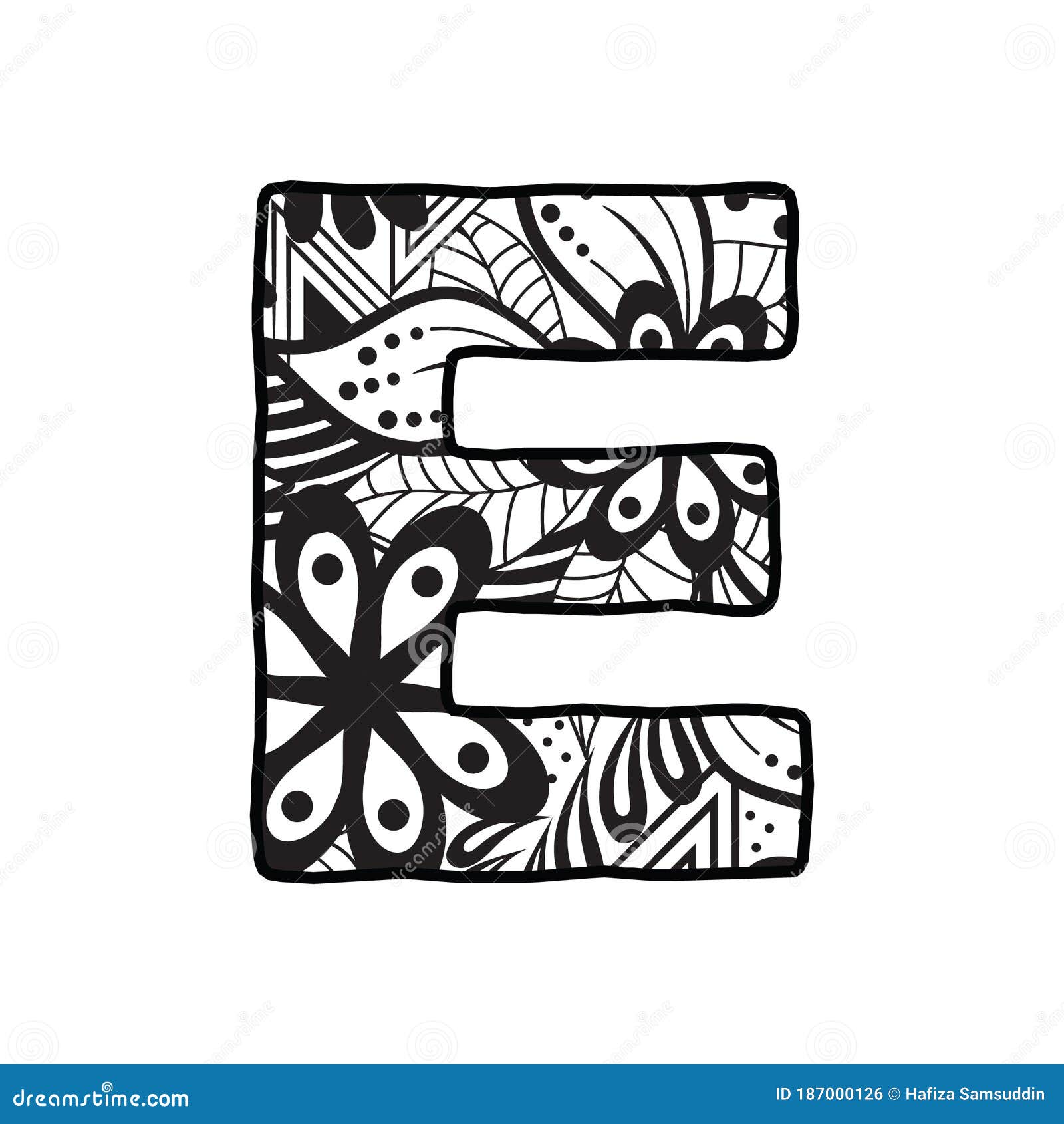Letter E. Vector Illustration Decorative Design Stock Vector ...