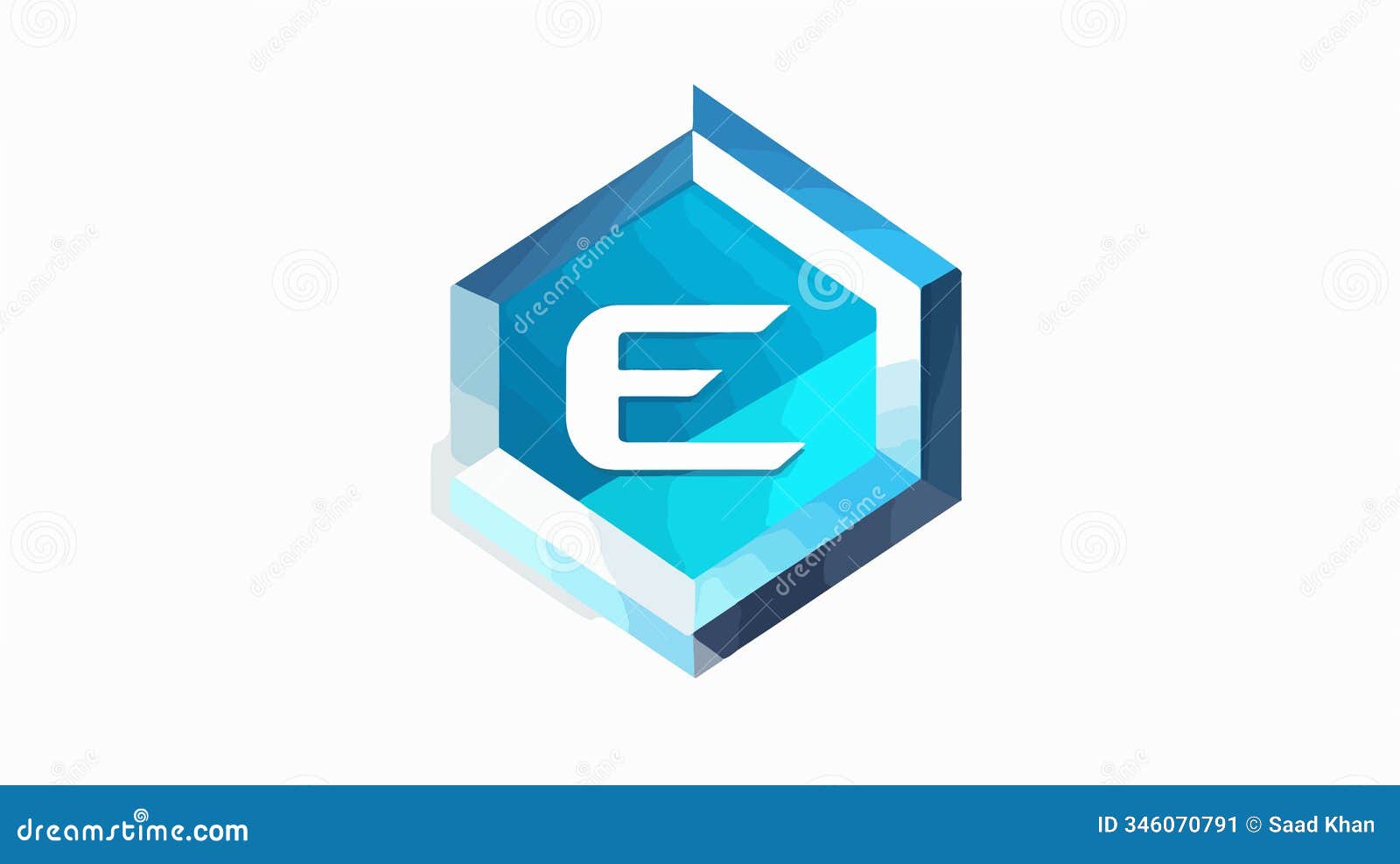 Letter E Vector Logo Design in Hexagonal Shape Stock Illustration ...