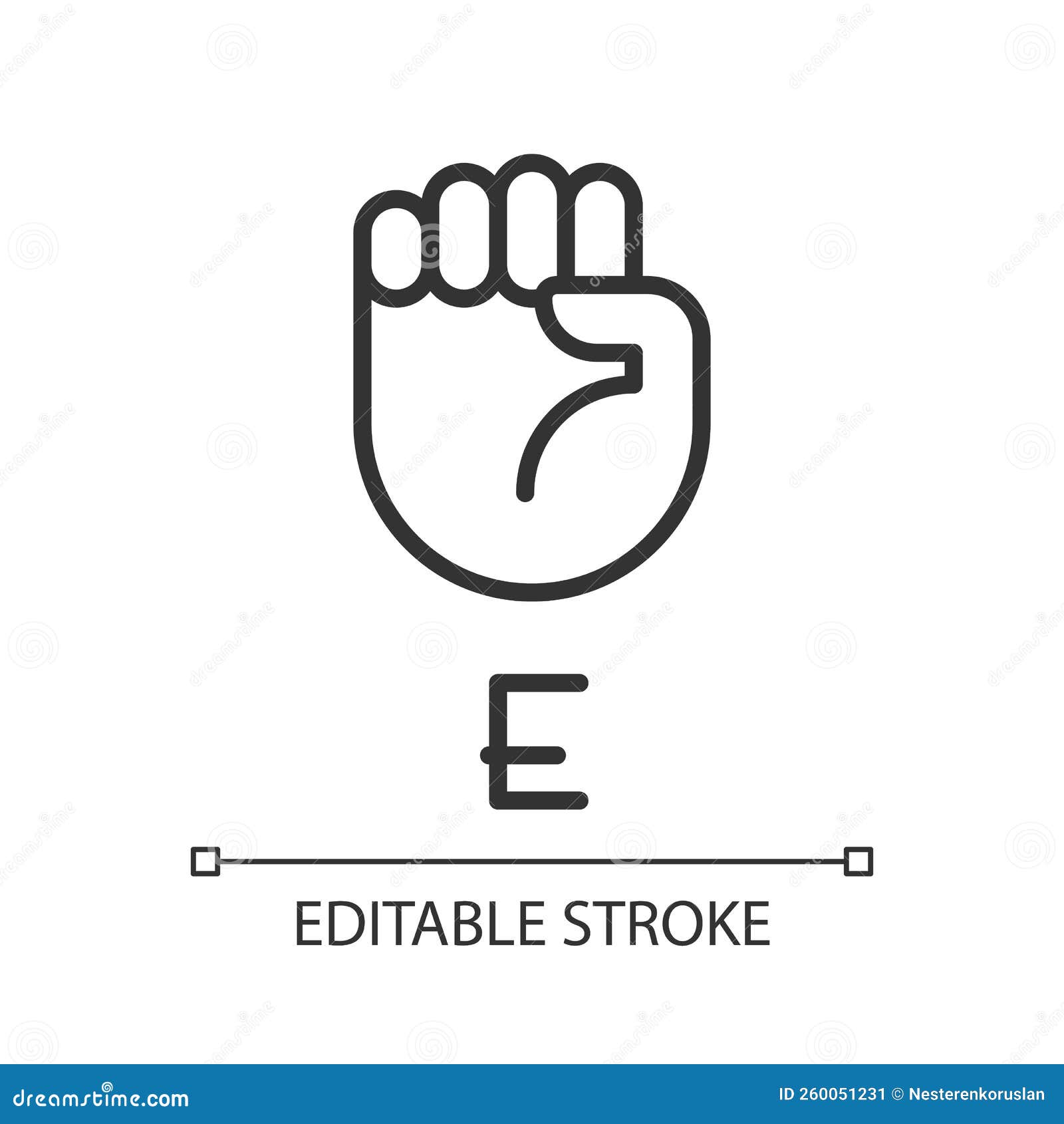Letter E Visualization in ASL Pixel Perfect Linear Icon Stock Vector ... Letter E Visualization in ASL Pixel Perfect Linear Icon Stock Vector ...