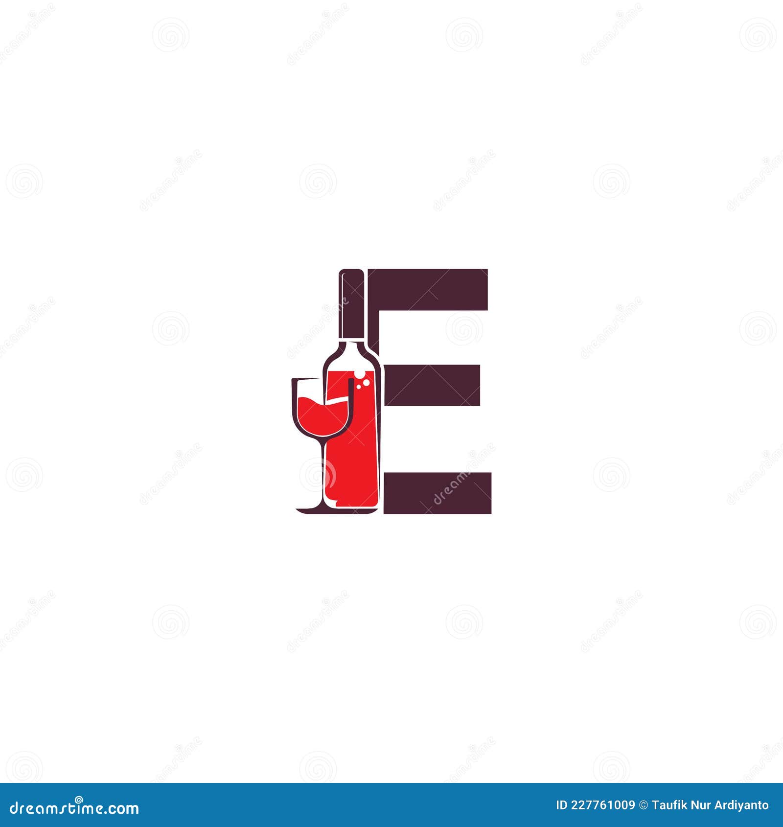 Letter E with Wine Bottle Icon Logo Vector Stock Vector - Illustration ...