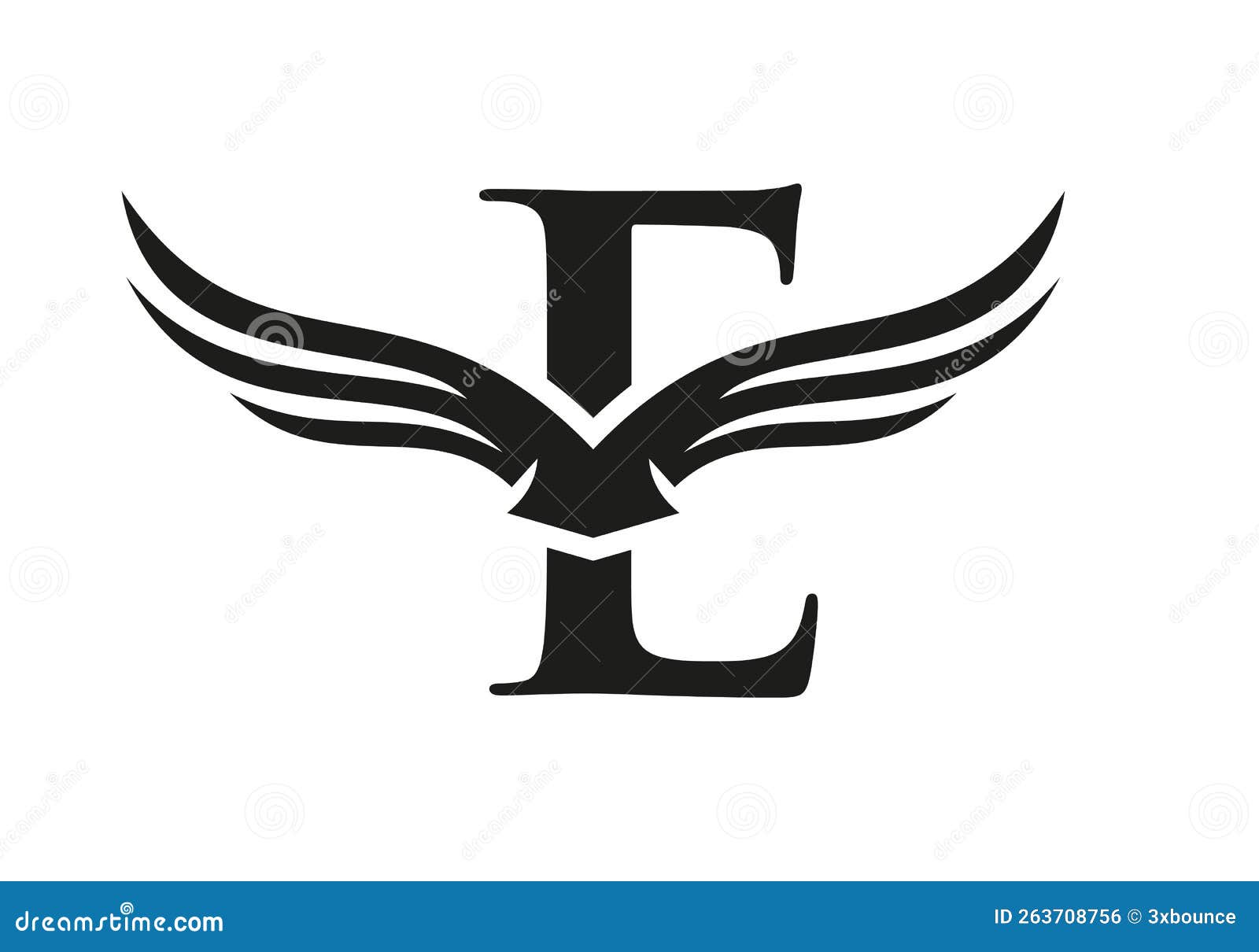 Letter E Wing Logo Design. Initial Flying Wing E Letter Logo. Letter E ...