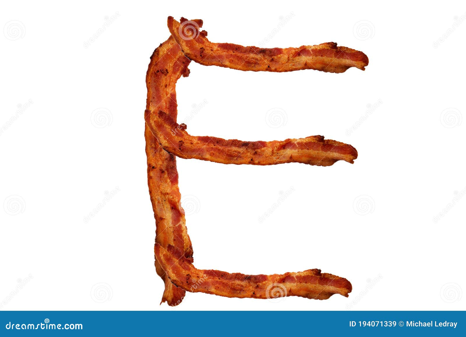 Letter E made from bacon stock image. Image of crisp - 194071339