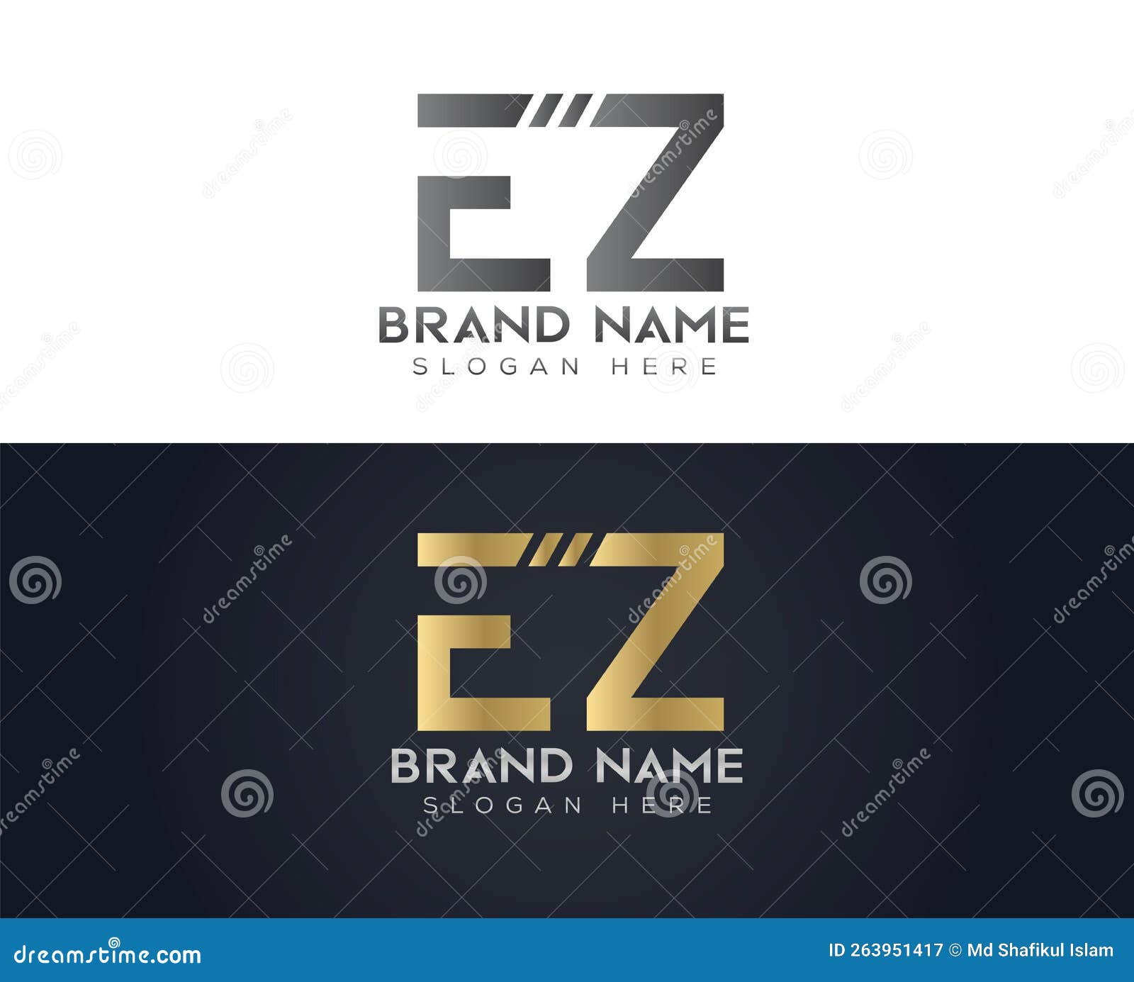 Letter E Z Typography Vector Logo Design Stock Vector - Illustration of ...