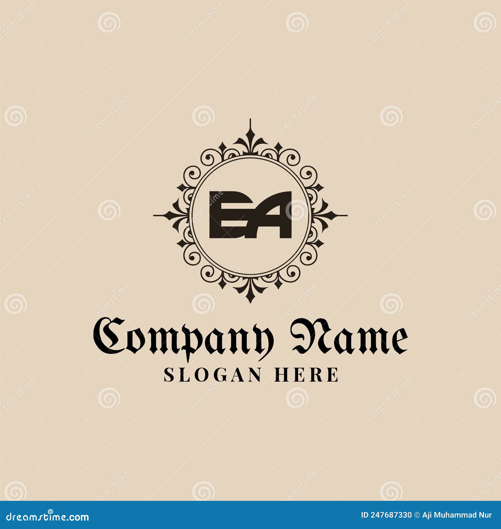 Letter Ea Decorative Logo Design Stock Illustration - Illustration of ...