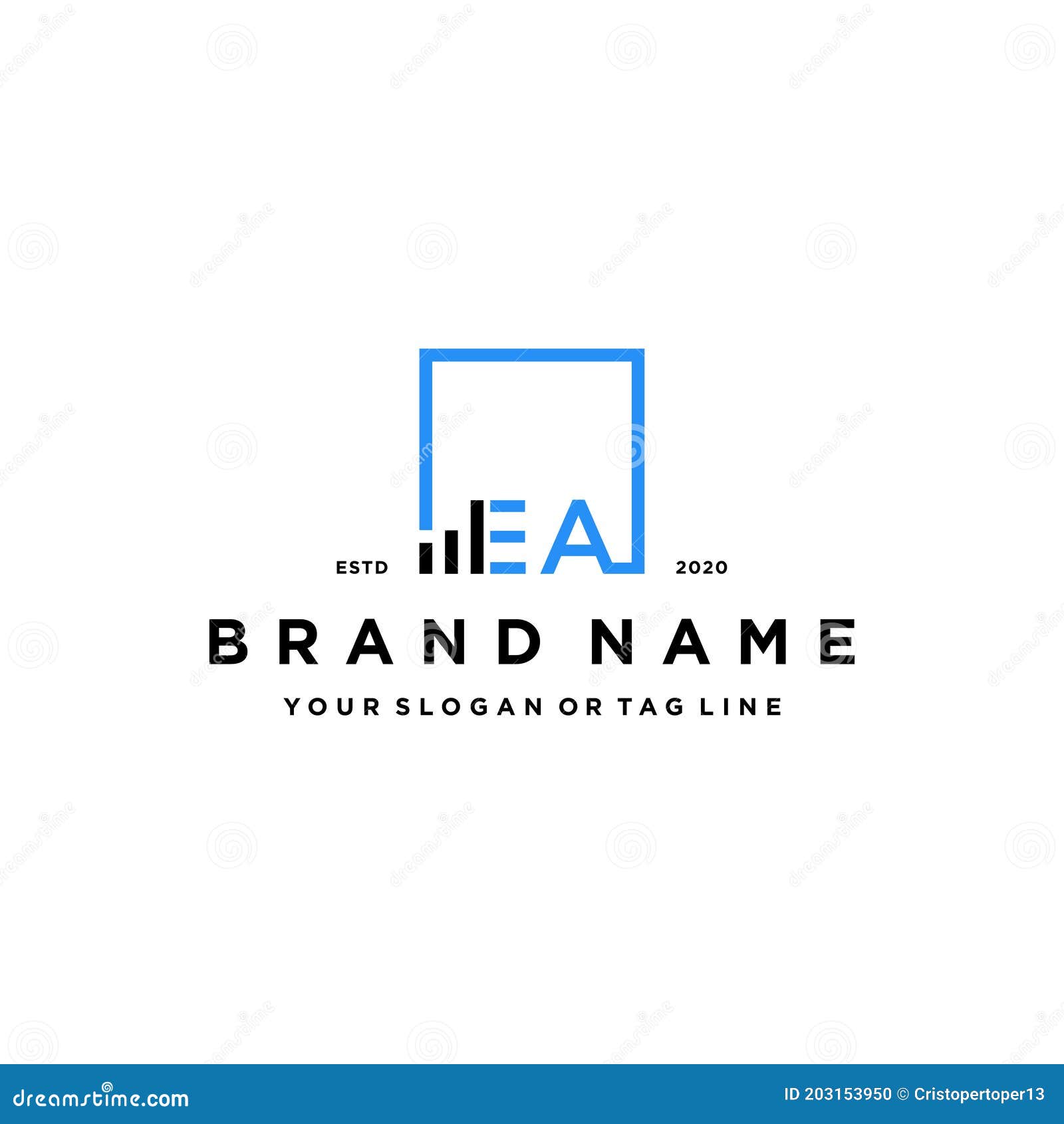 Letter EA Square Logo Finance Design Vector Stock Vector - Illustration ...