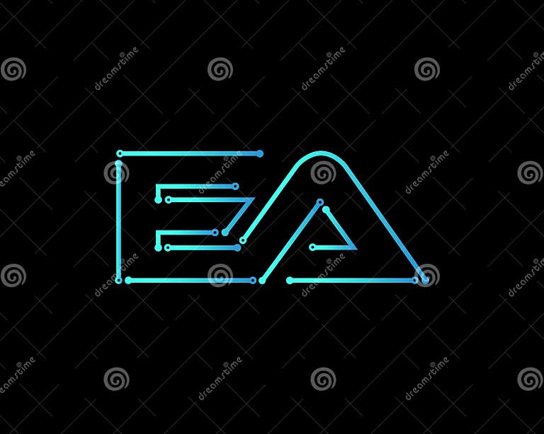 Letter EA Technology and Network Connection Logo Concept Stock Vector ...