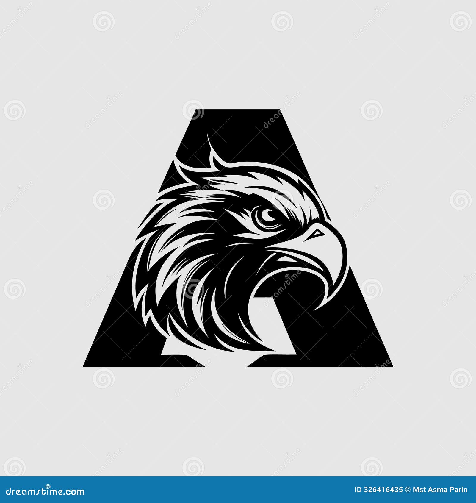 Letter a Eagle Logo Design Vector Template. Stock Illustration - Illustration of graphic, wing ...