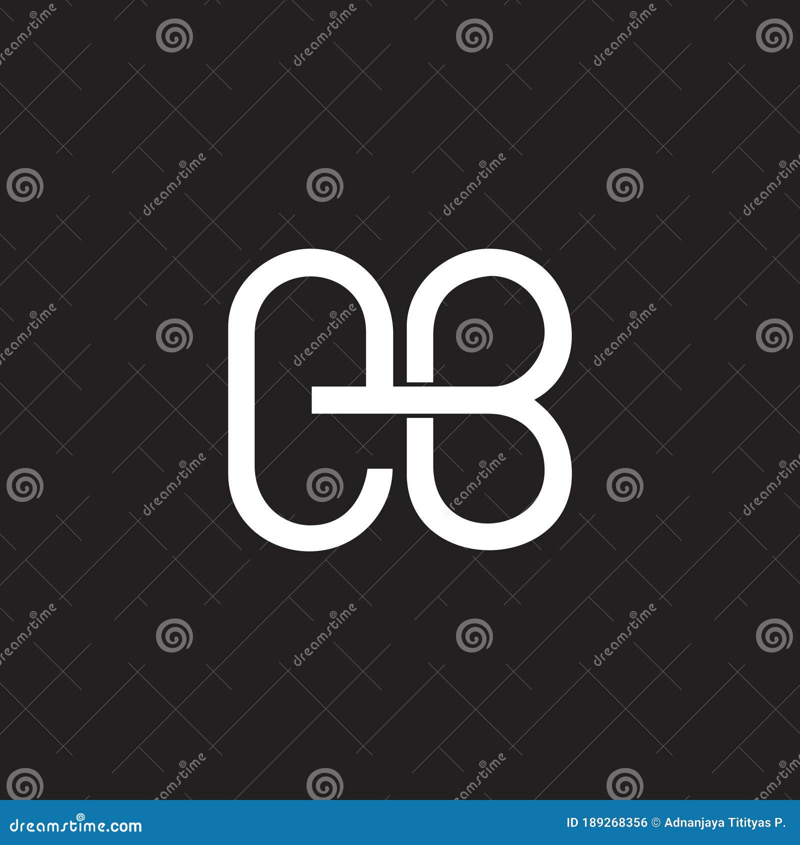 Letter Eb Linked Curves Geometric Design Symbol Vector Stock Vector ...