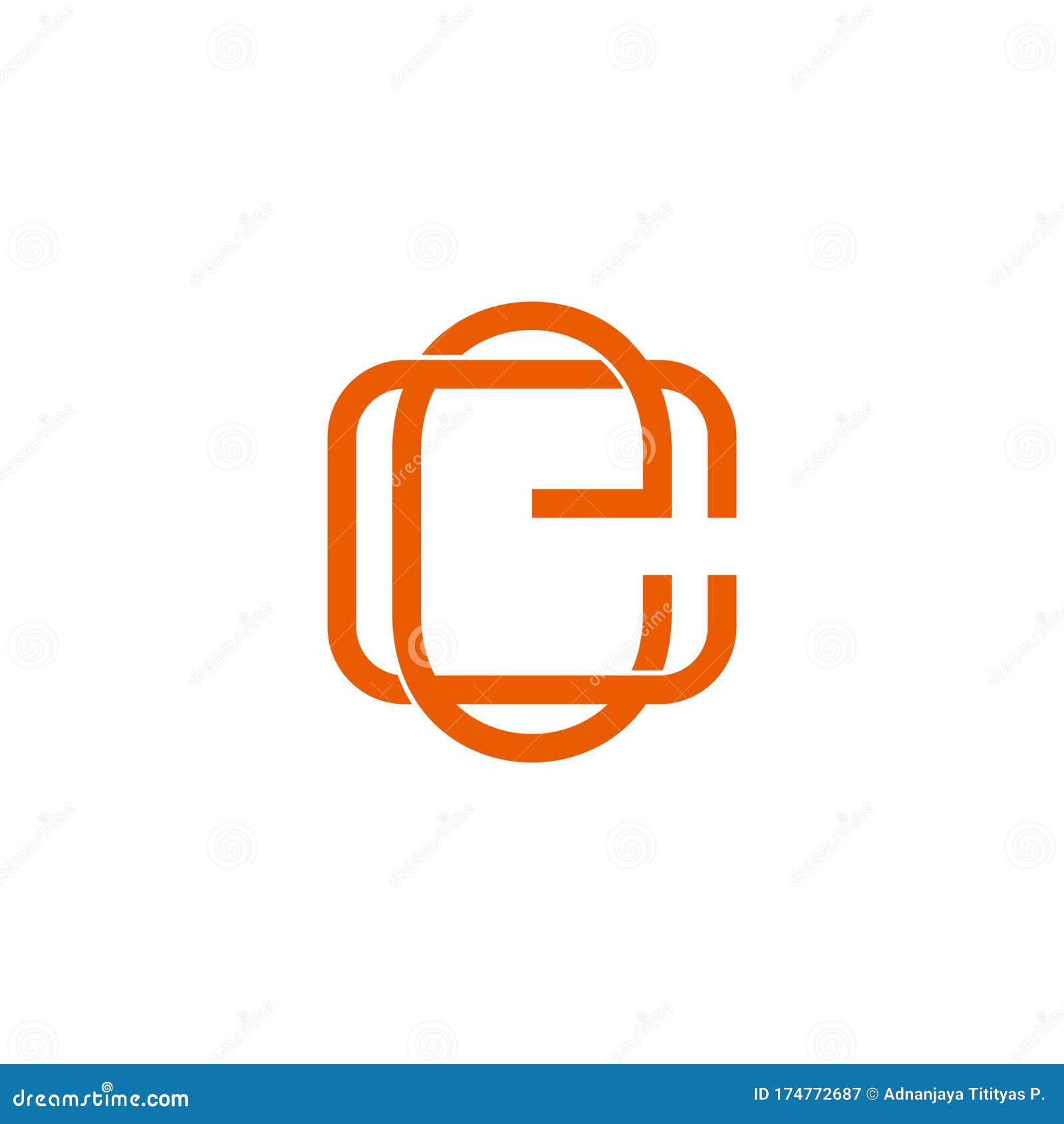 Letter Ec Flat Overlapping Linear Symbol Logo Vector Stock Vector ...