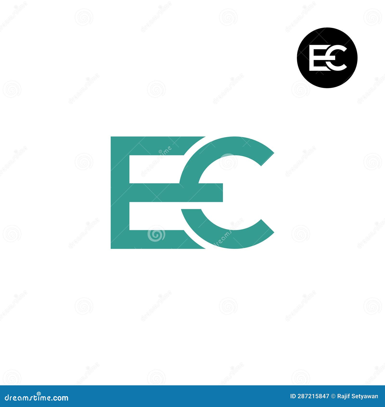 Letter EC Monogram Logo Design Cartoon Vector | CartoonDealer.com ...