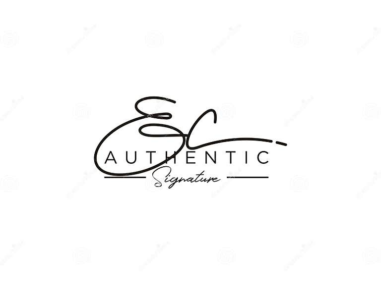 Letter EC Signature Logo Template Vector Stock Vector - Illustration of ...