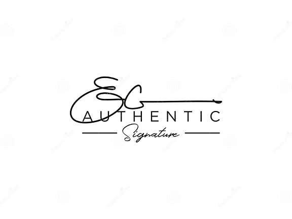 Letter EC Signature Logo Template Vector Stock Vector - Illustration of ...