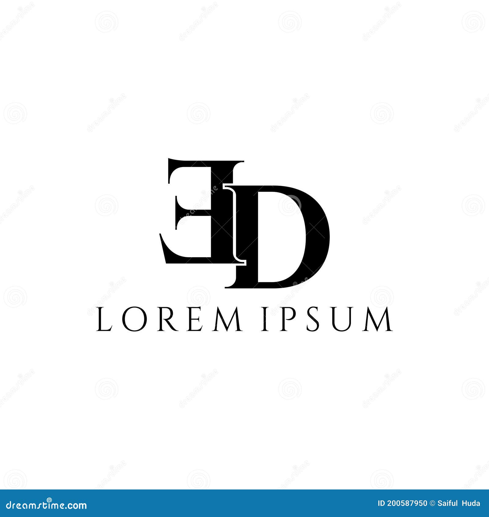 Letter ED Simple Monogram Logo Icon Design. Stock Vector - Illustration ...