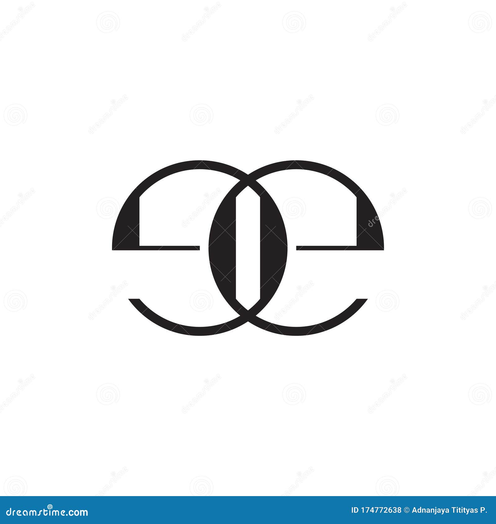 Letter Ee Circle Linked Geometric Simple Design Symbol Logo Vector ...