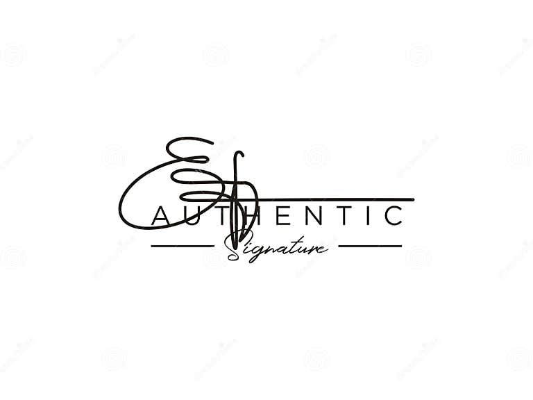 Letter EF Signature Logo Template Vector Stock Vector - Illustration of ...