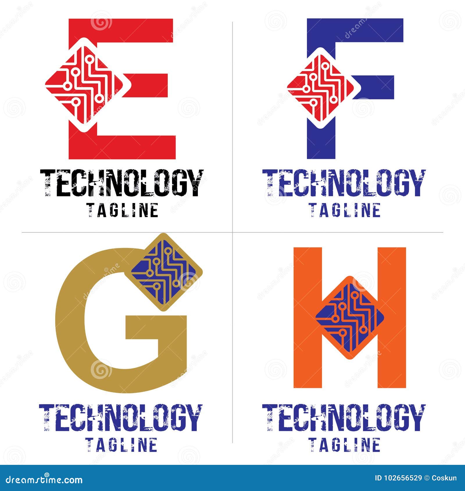 Letter EFGH Logo Dental. EFGH Dental Logo Template Vector Illustration ...