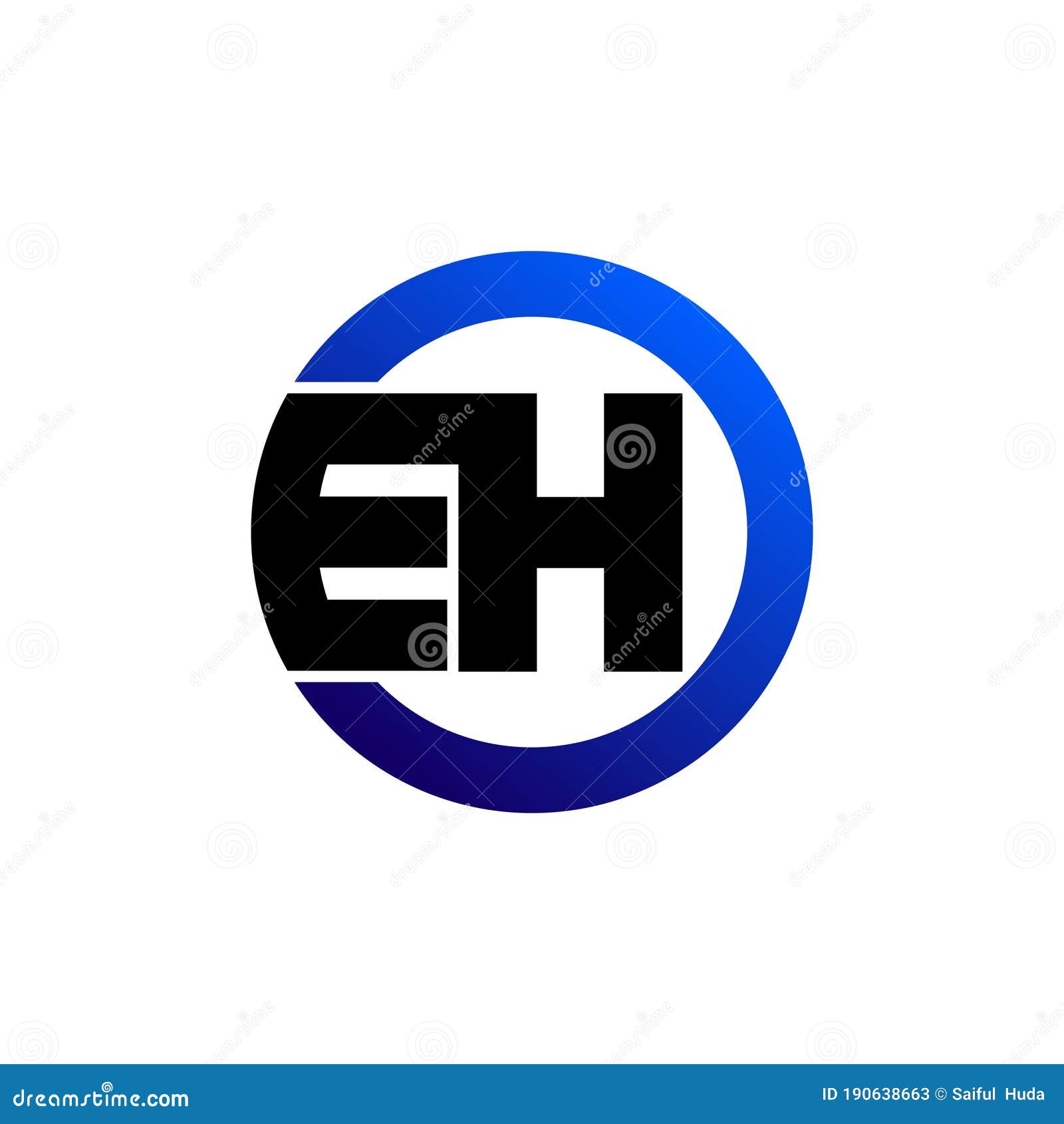 Letter EH Monogram Logo Icon Design Vector. Stock Vector - Illustration ...