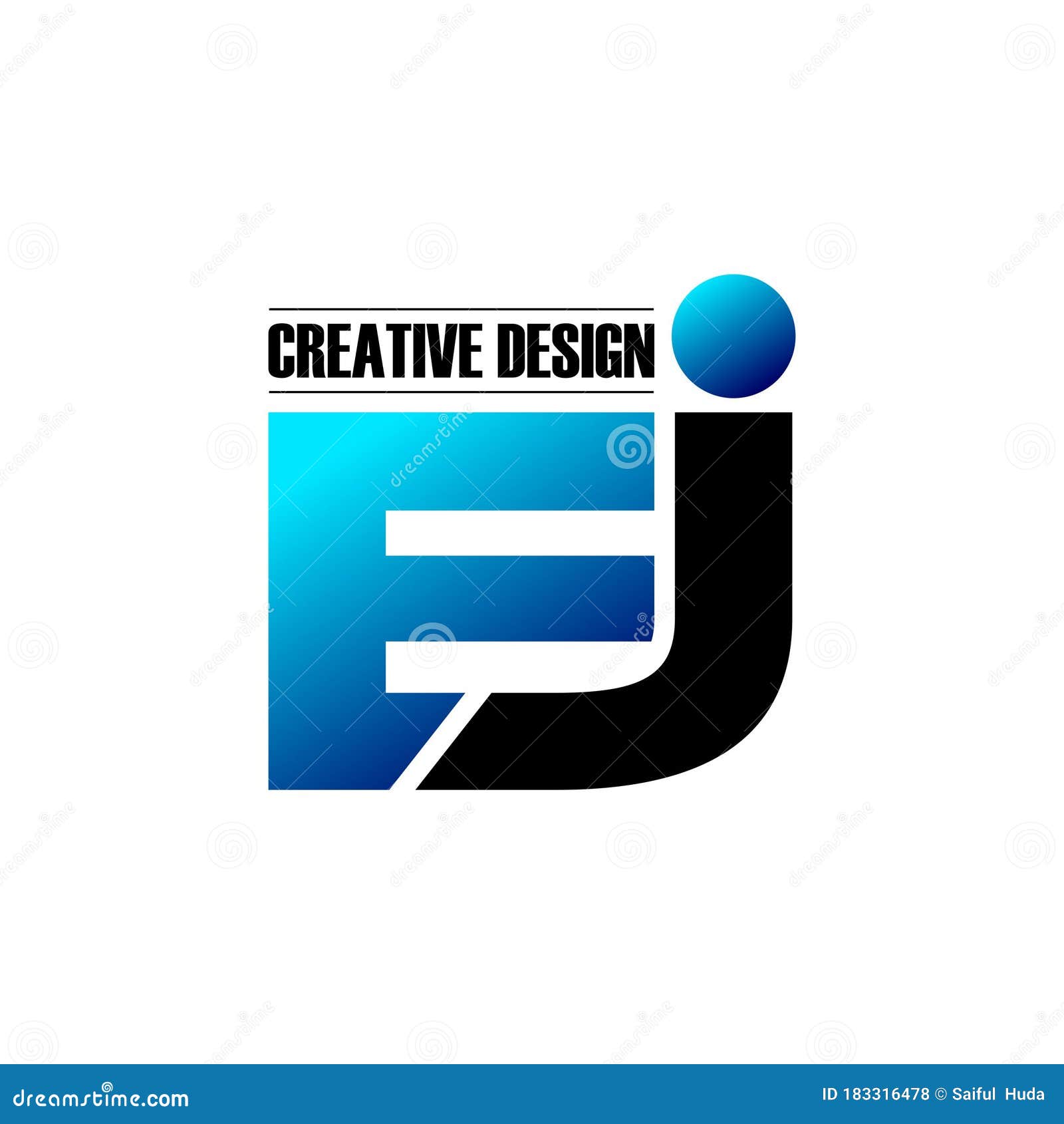 Letter EJ Monogram Simple Logo Design Vector. Stock Vector ...