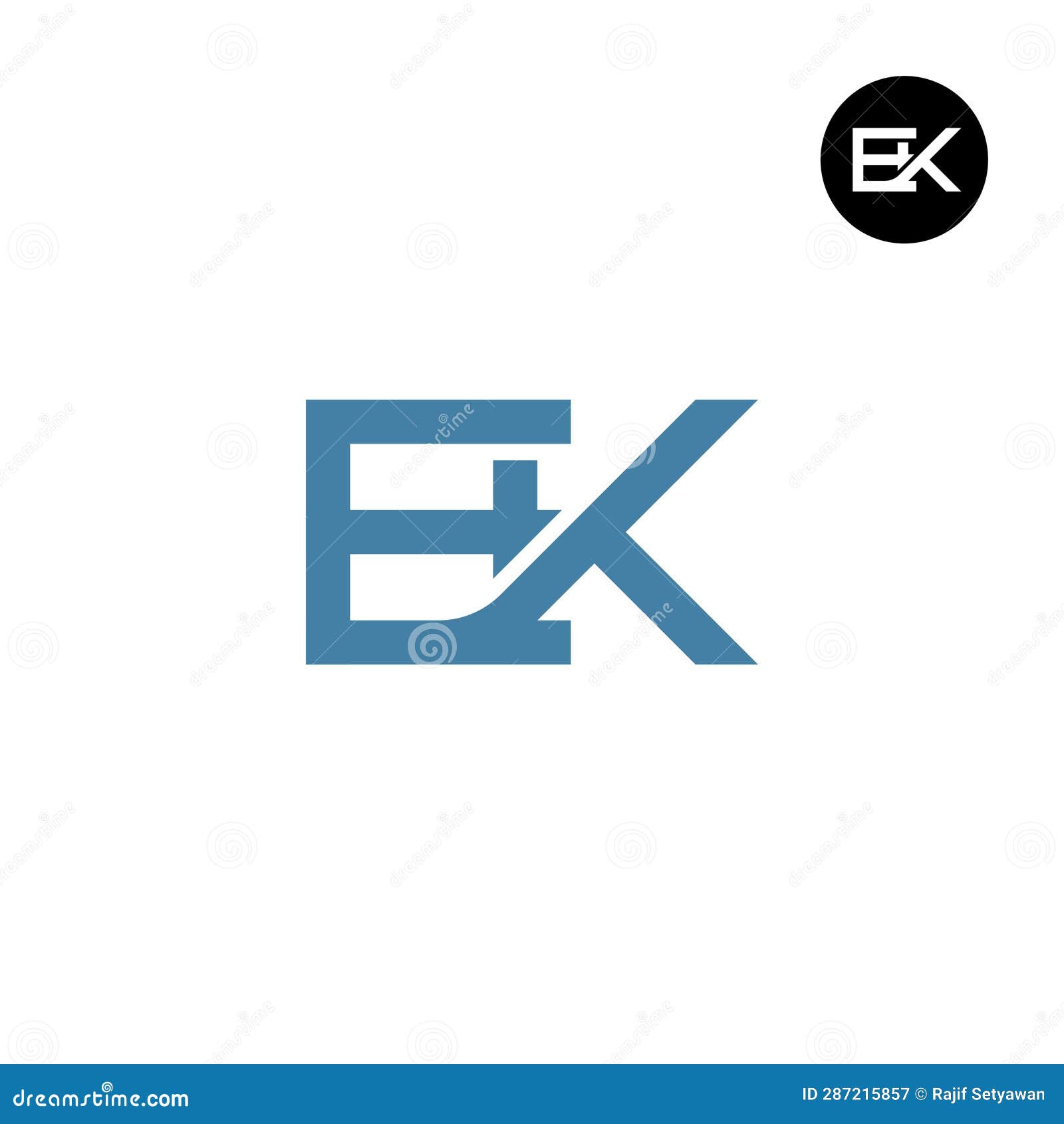 Letter EK Monogram Logo Design Stock Illustration - Illustration of ...