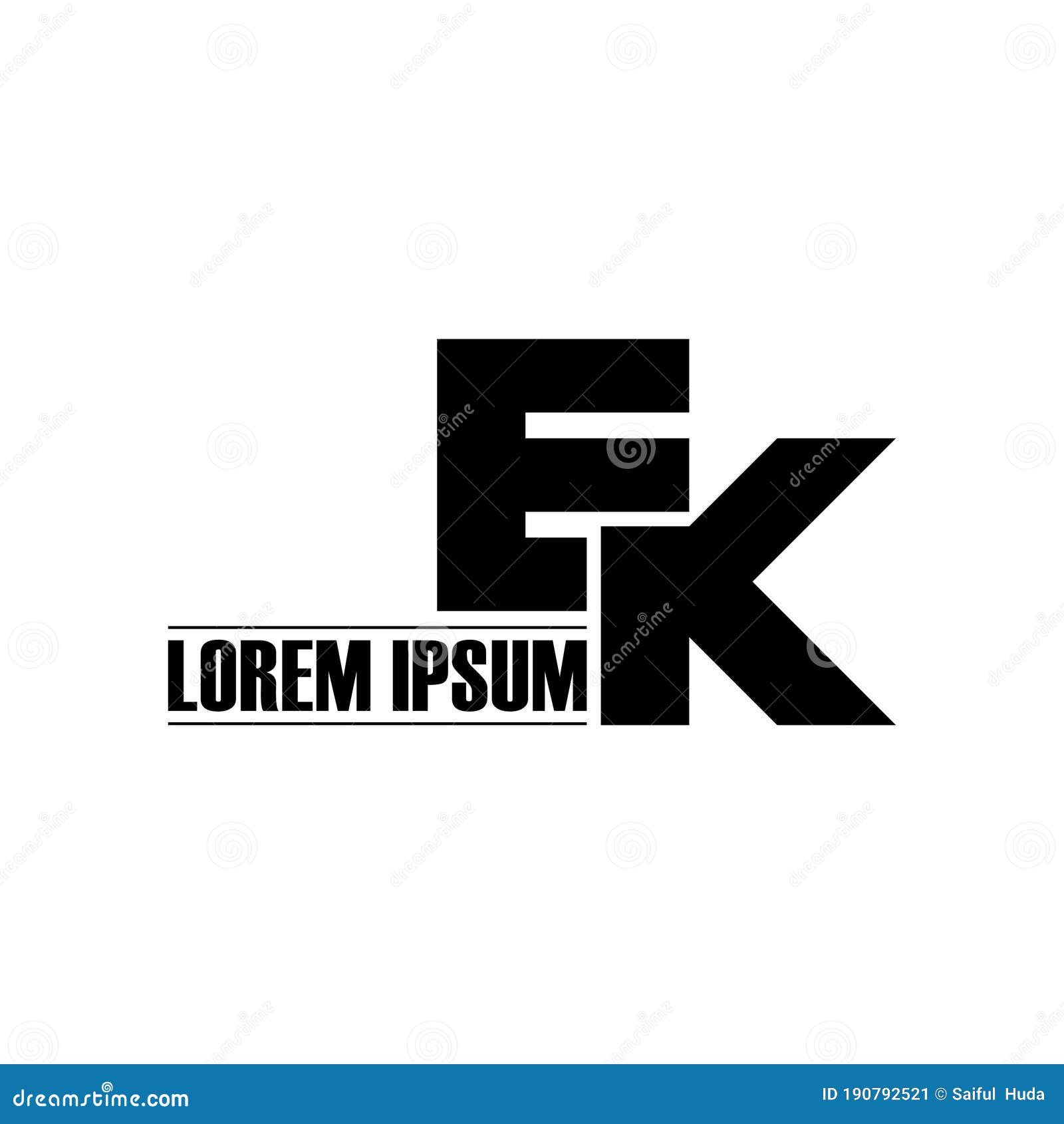 Letter EK Monogram Logo Icon Design Vector. Stock Vector - Illustration ...