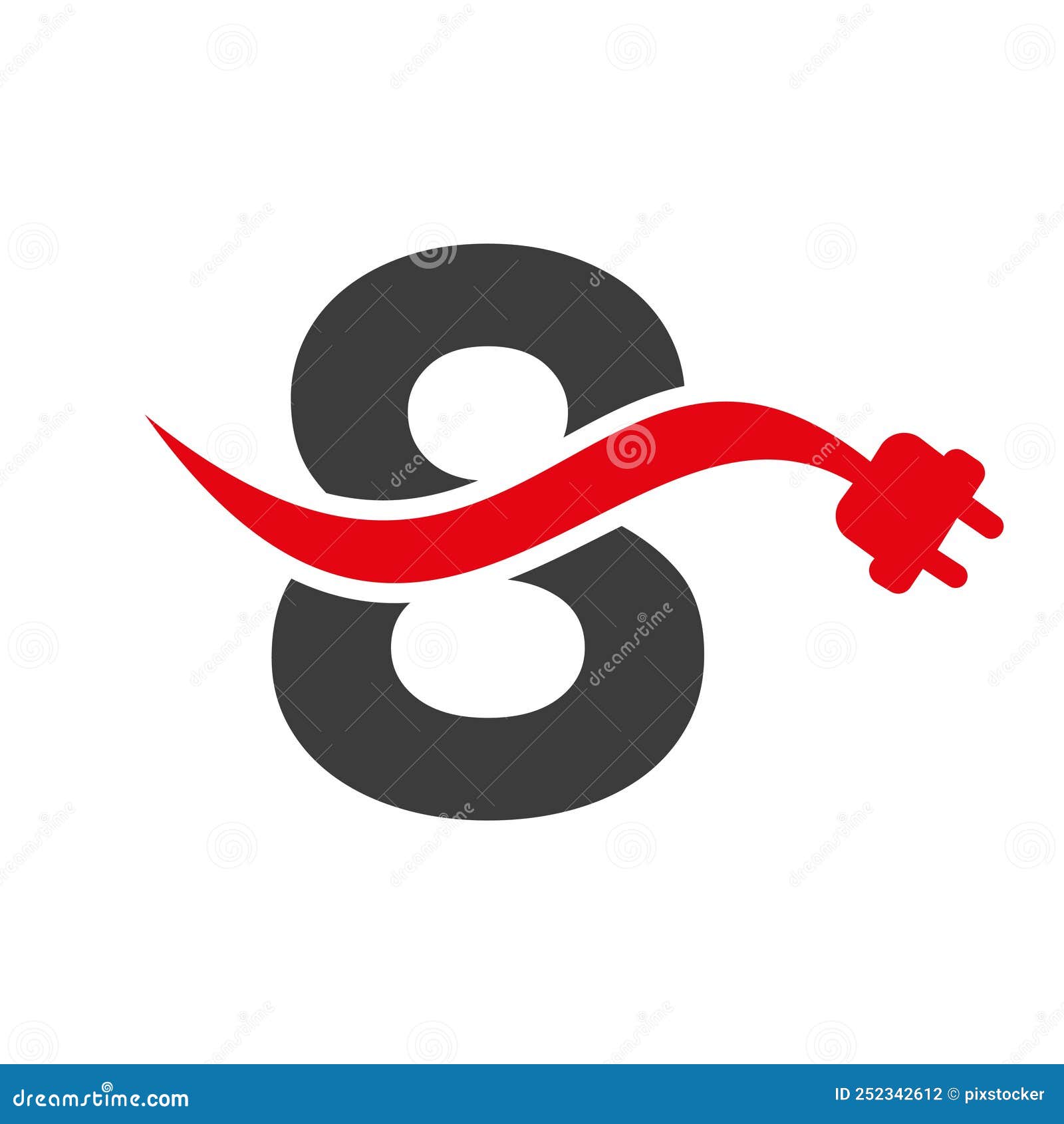 Letter 8 Electricity or Electrical Logo Concept with Electric Plug ...