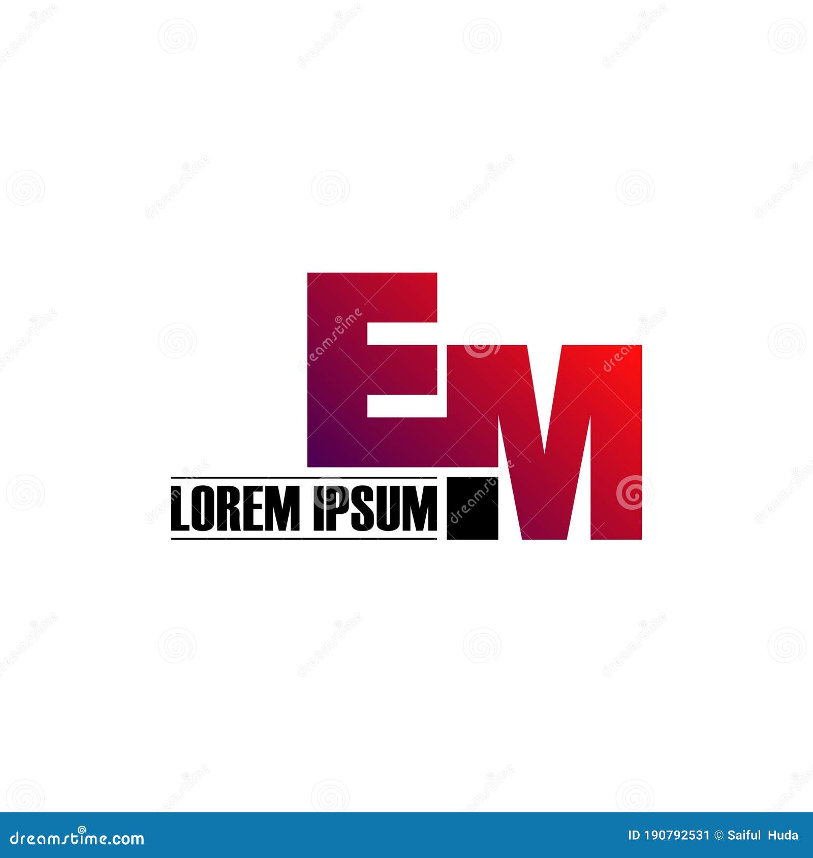 Letter EM Monogram Logo Icon Design Vector. Stock Vector - Illustration ...