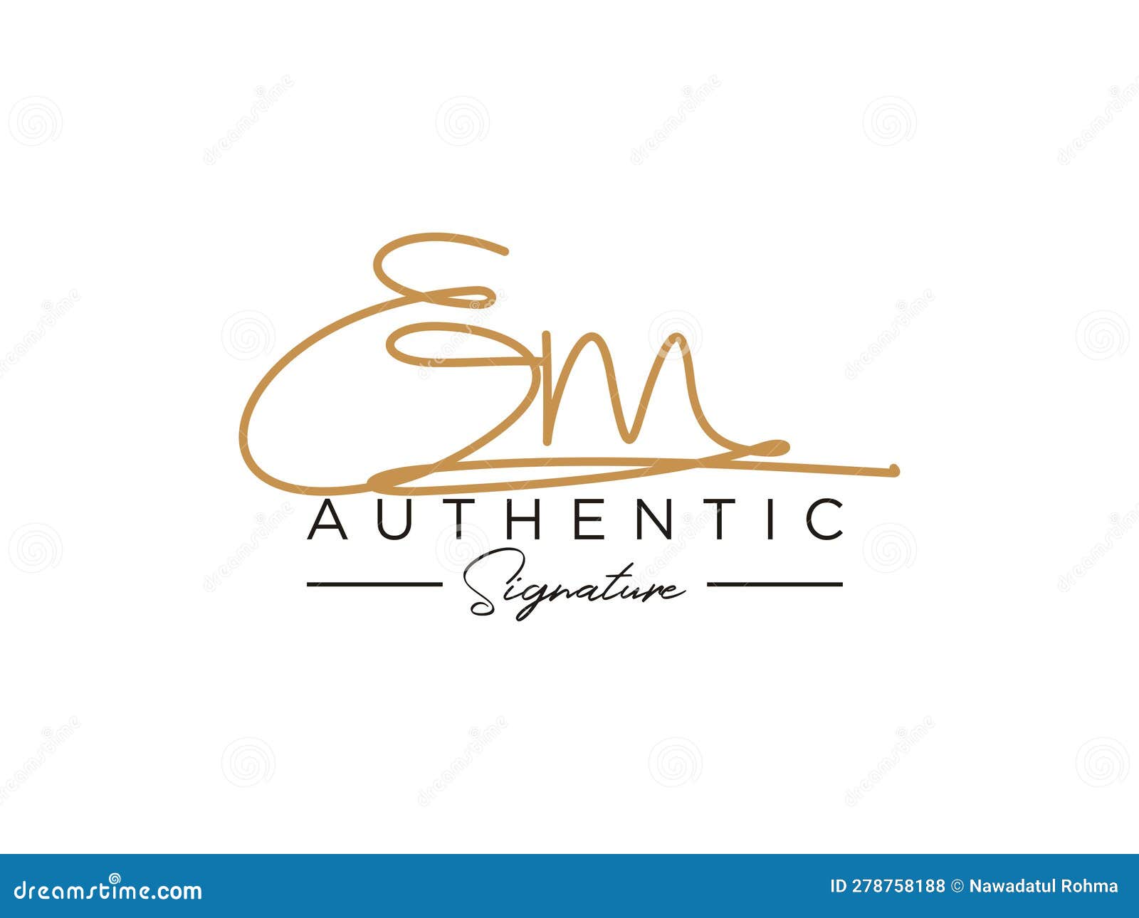 Letter EM Signature Logo Template Vector Stock Vector - Illustration of ...