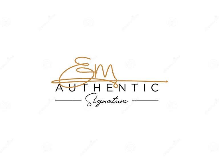 Letter EM Signature Logo Template Vector Stock Vector - Illustration of ...
